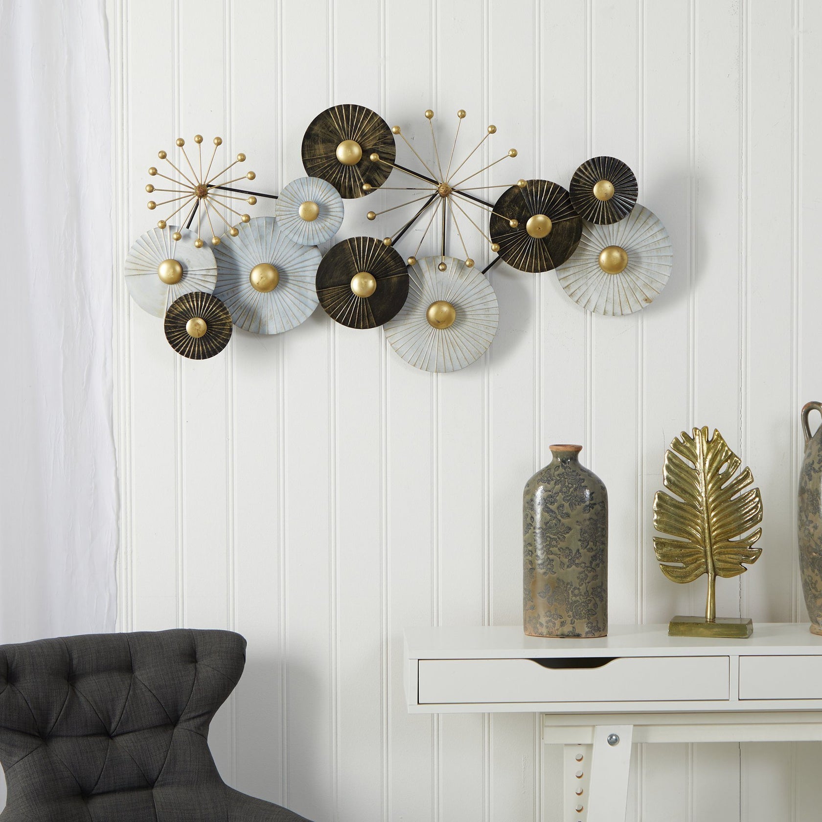 3.5’ x 2’ Urban Layered Metal Wall Art Decor | Nearly Natural