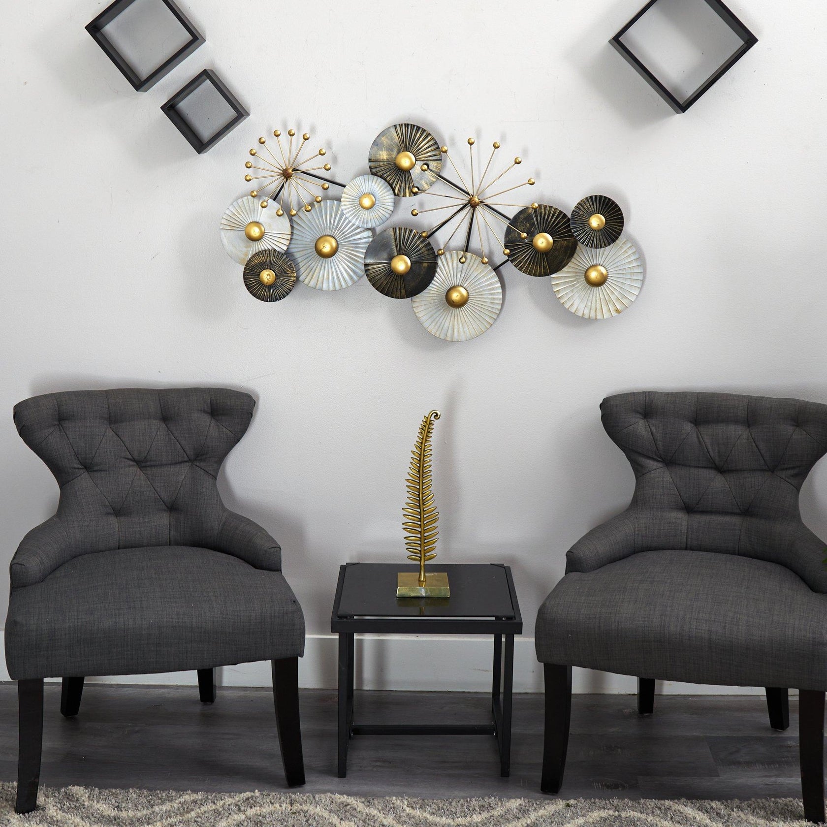 3.5’ x 2’ Urban Layered Metal Wall Art Decor | Nearly Natural