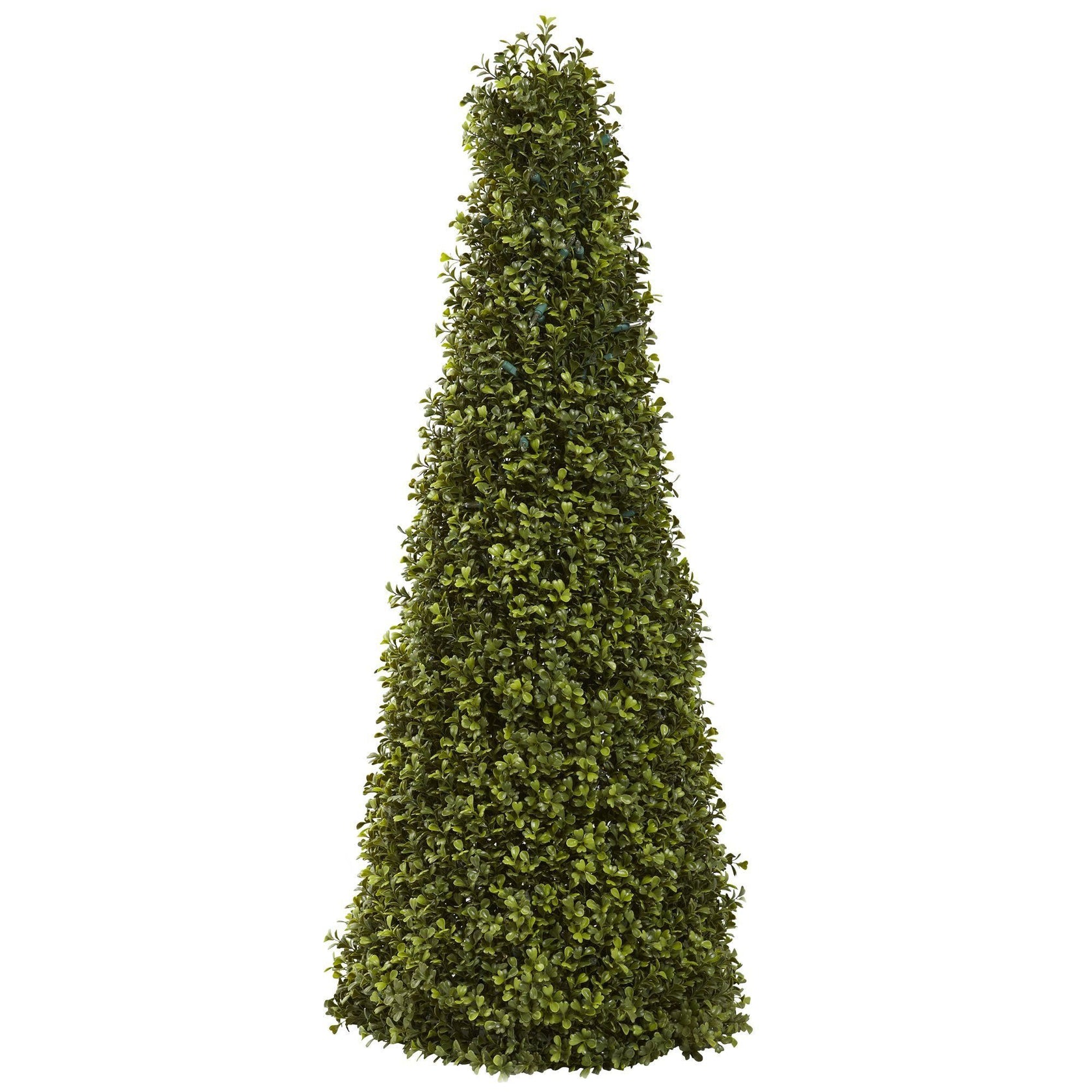 39” Boxwood Cone w/Lights | Nearly Natural