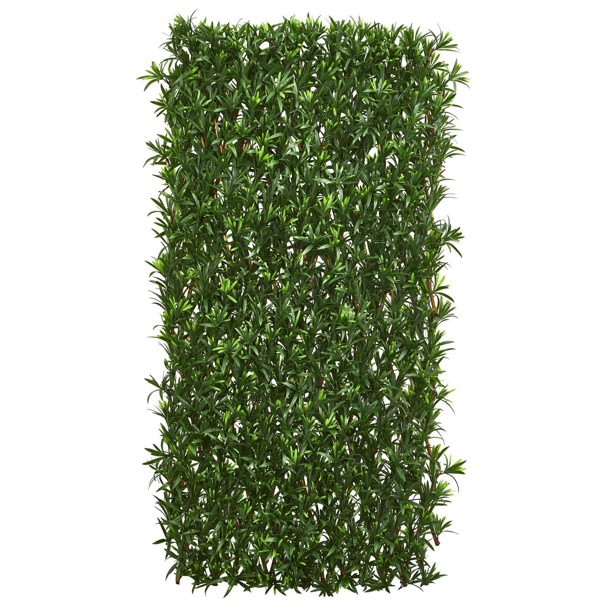39” Podocarpus Expandable Fence UV Resistant & Waterproof | Nearly Natural