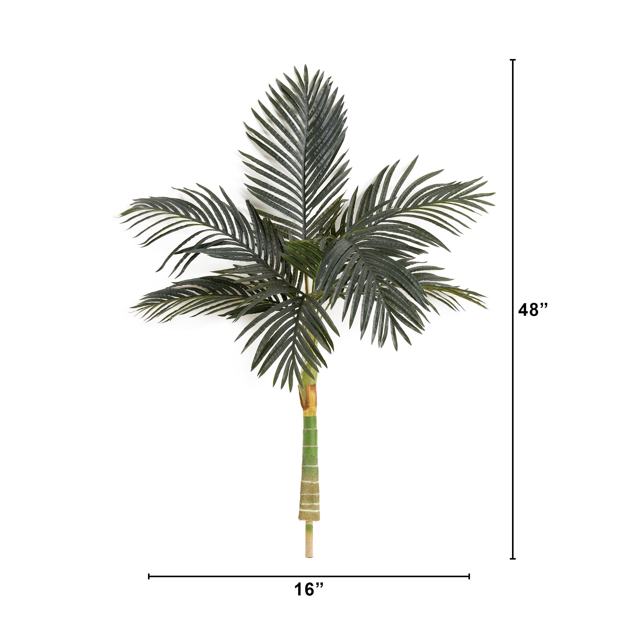 4’ Artificial Golden Cane Palm Tree Without Pot | Nearly Natural