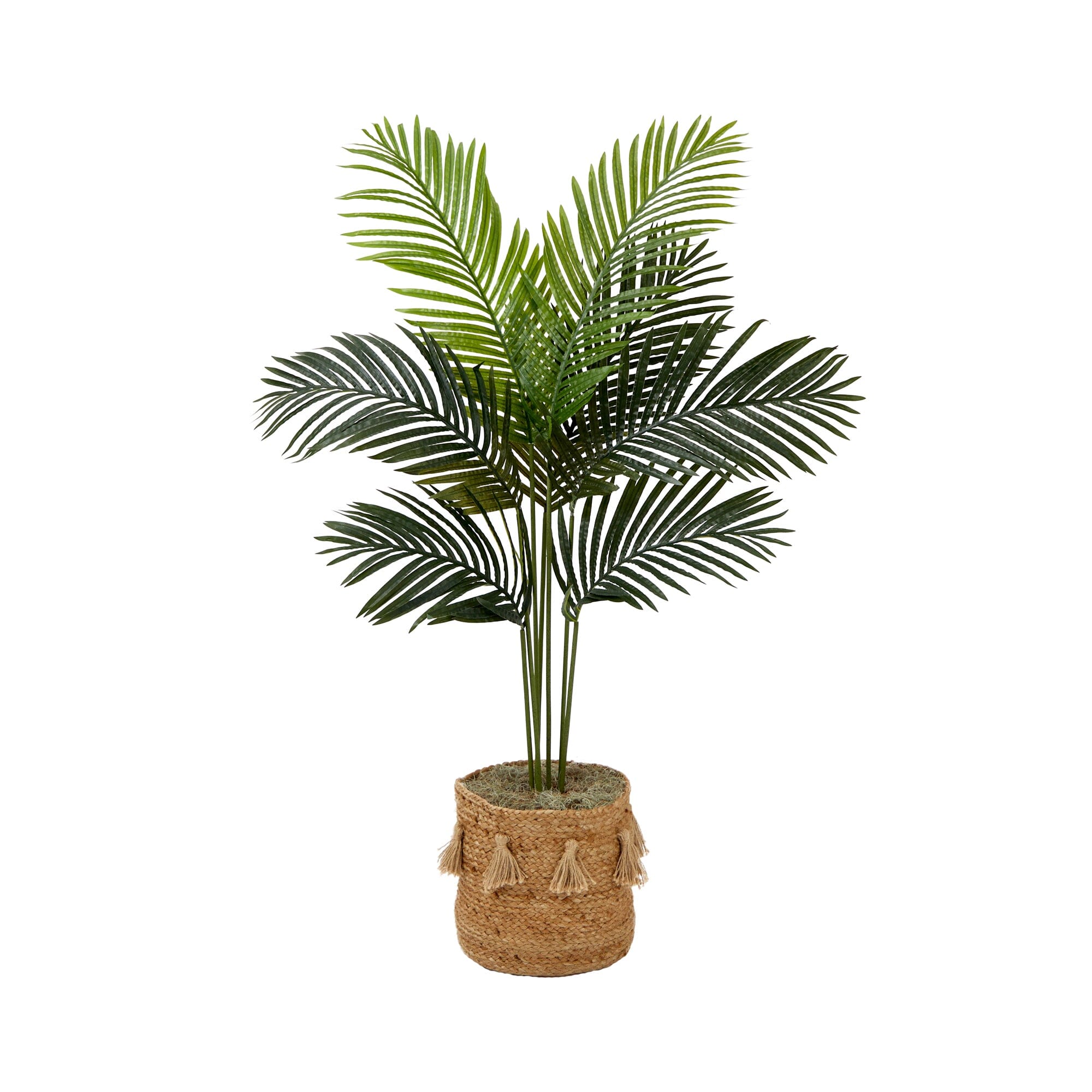 4' Artificial Paradise Palm Tree with Handmade Jute & Cotton Basket ...