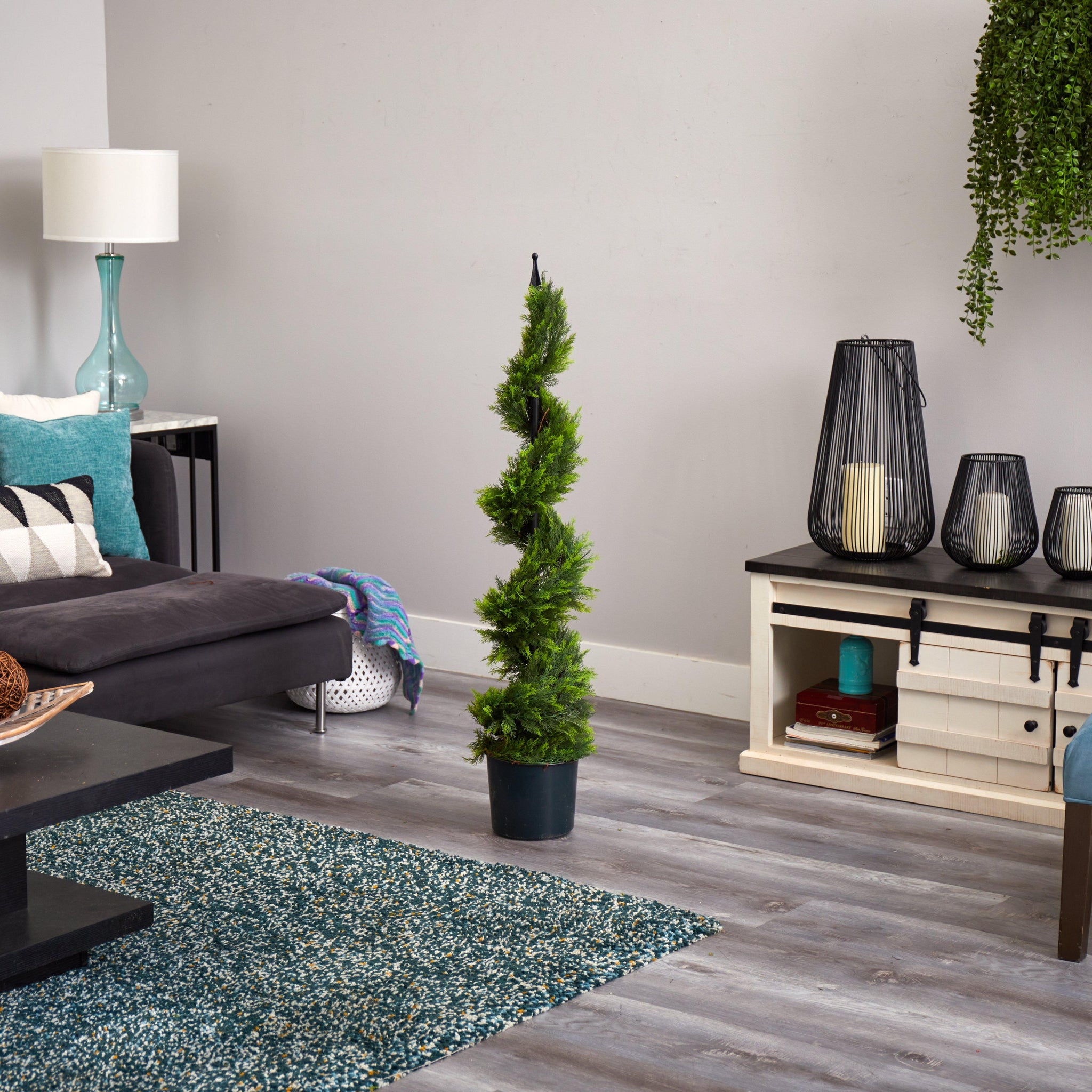 4' Cypress Spirial Silk Tree | Nearly Natural