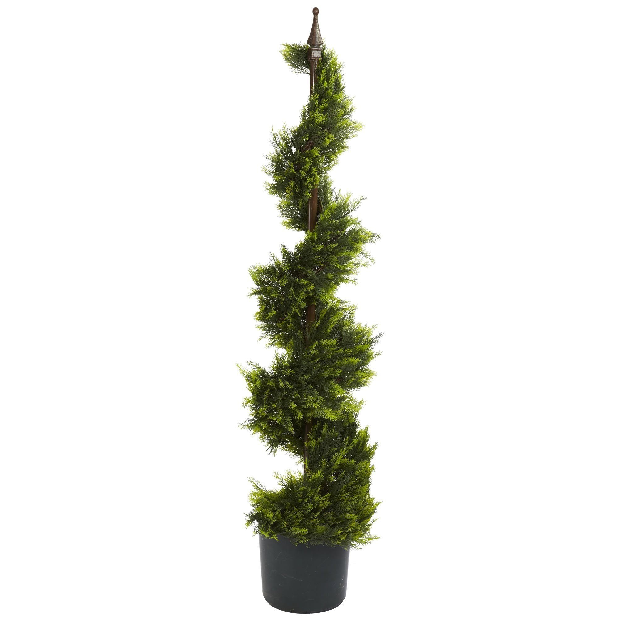 4' Cypress Spirial Silk Tree | Nearly Natural