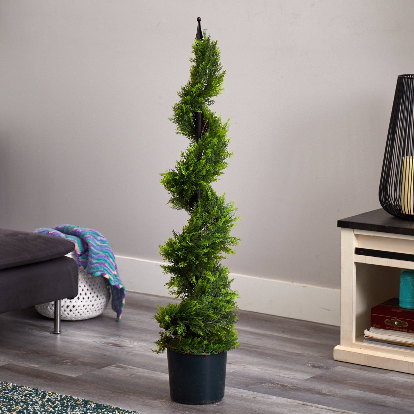 4' Cypress Spirial Silk Tree | Nearly Natural