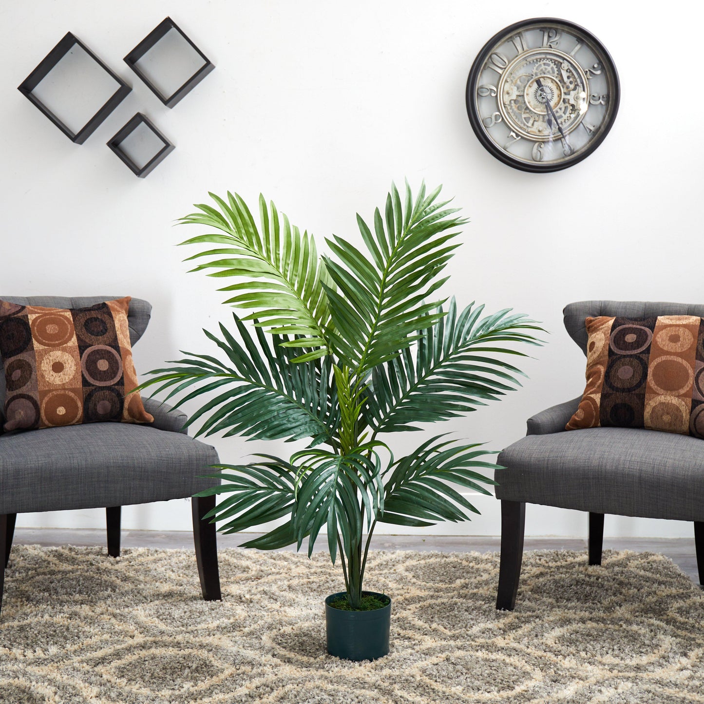 4' Faux Kentia Palm Silk Tree | Nearly Natural