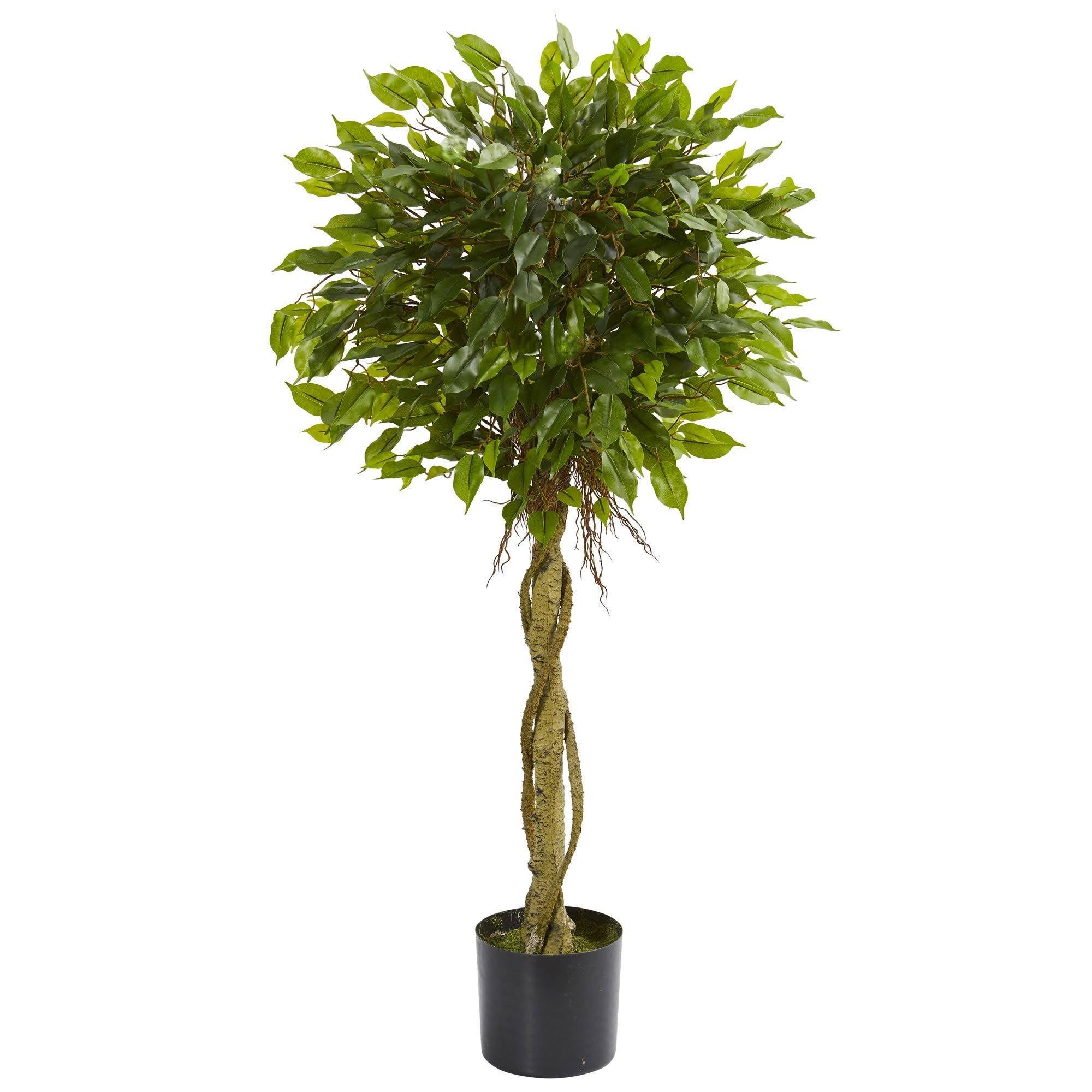 4' Ficus Artificial Topiary Tree UV Resistant (Indoor/Outdoor) | Nearly ...