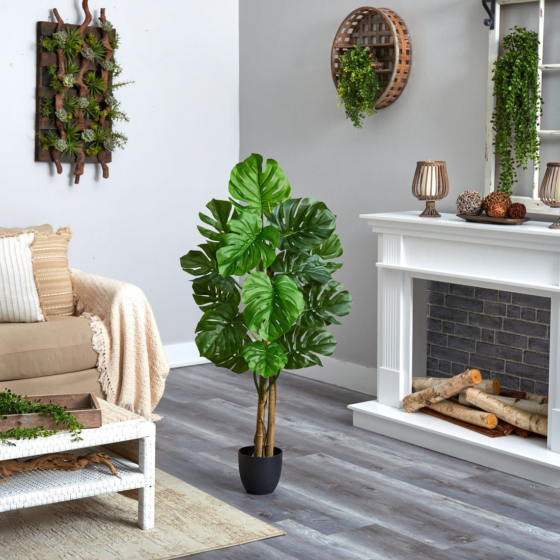 4’ Monstera Artificial Tree UV Resistant (Indoor/Outdoor) | Nearly Natural
