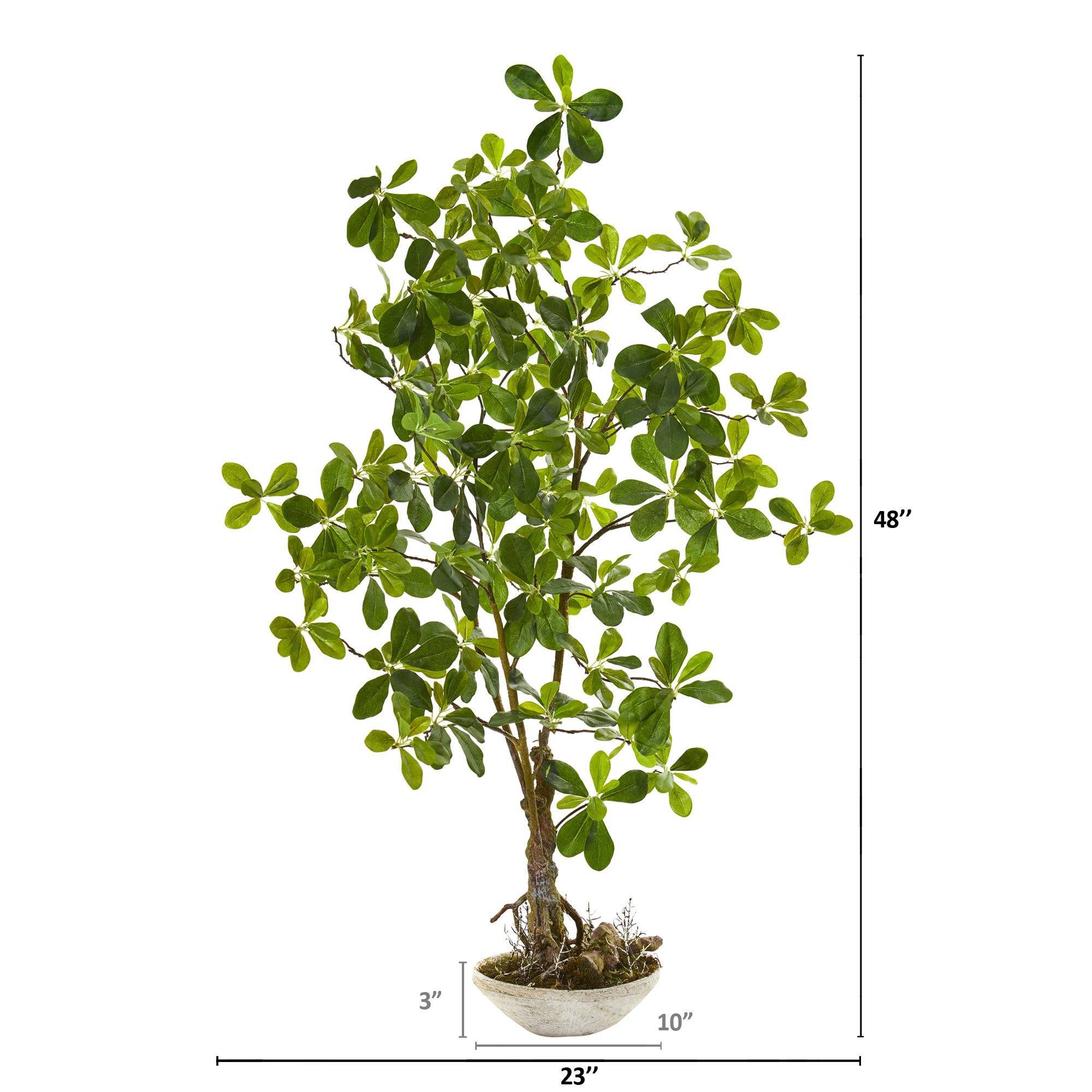 4’ Schefflera Bonsai Artificial Plant in Planter | Nearly Natural