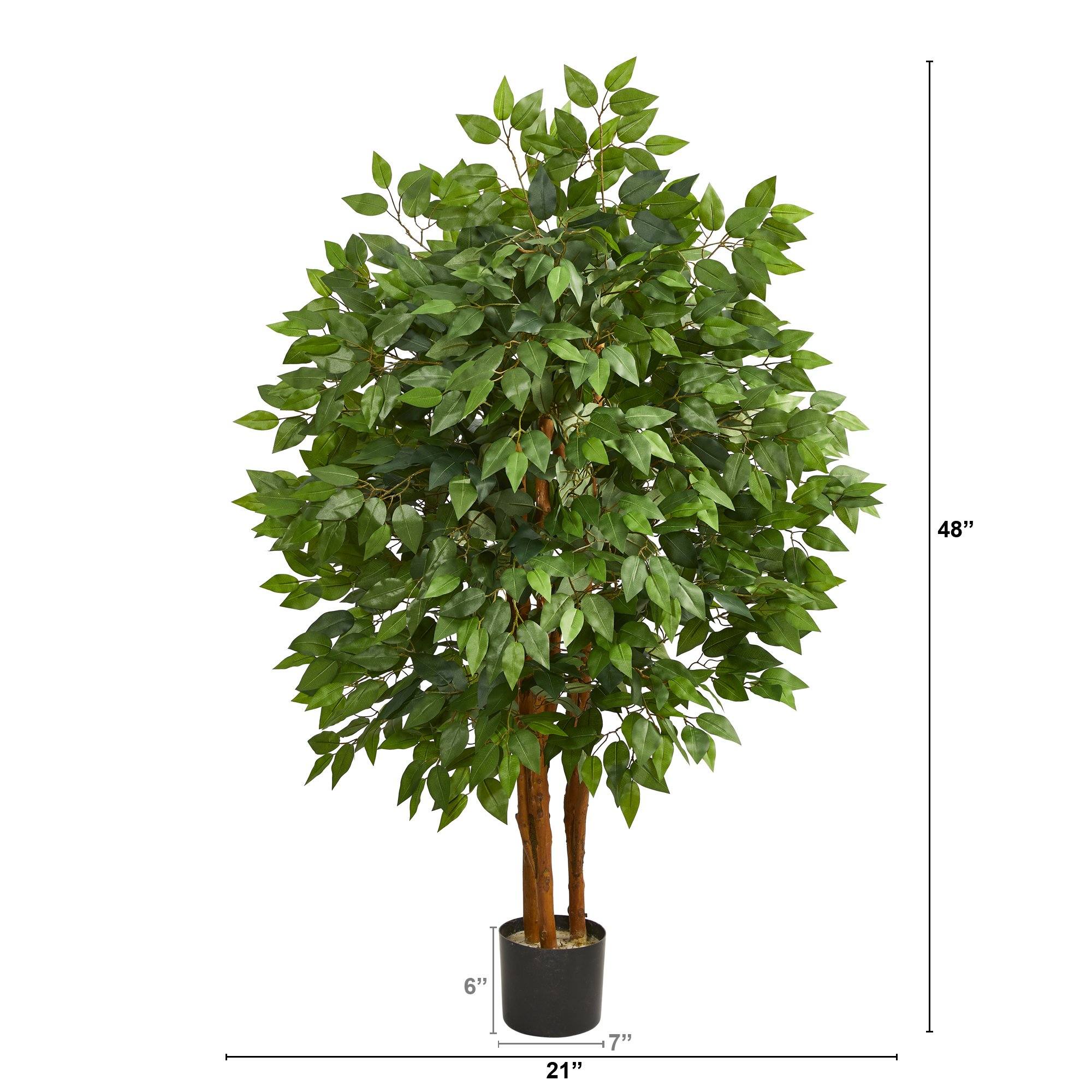 4’ Super Deluxe Artificial Ficus Tree | Nearly Natural