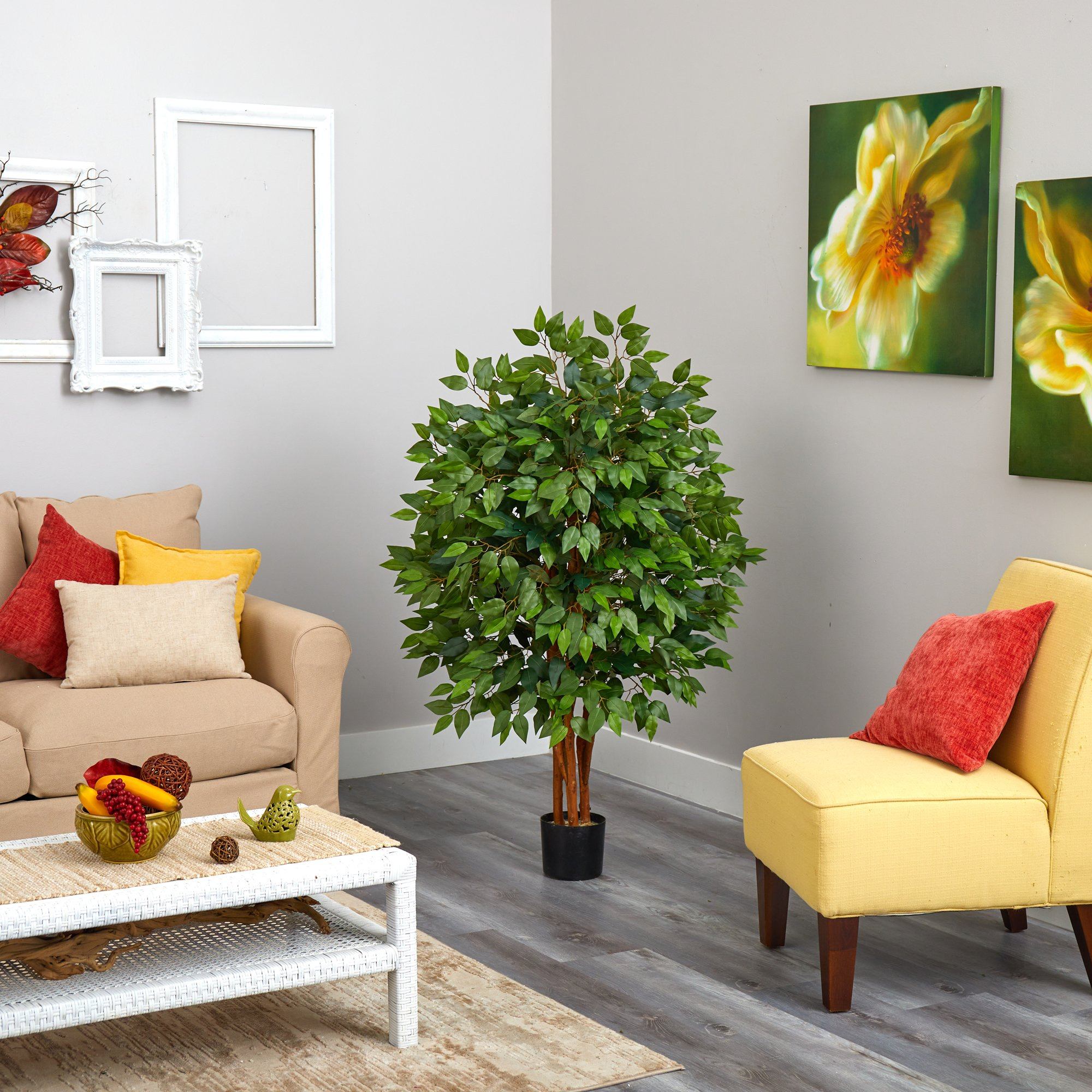 4’ Super Deluxe Artificial Ficus Tree | Nearly Natural