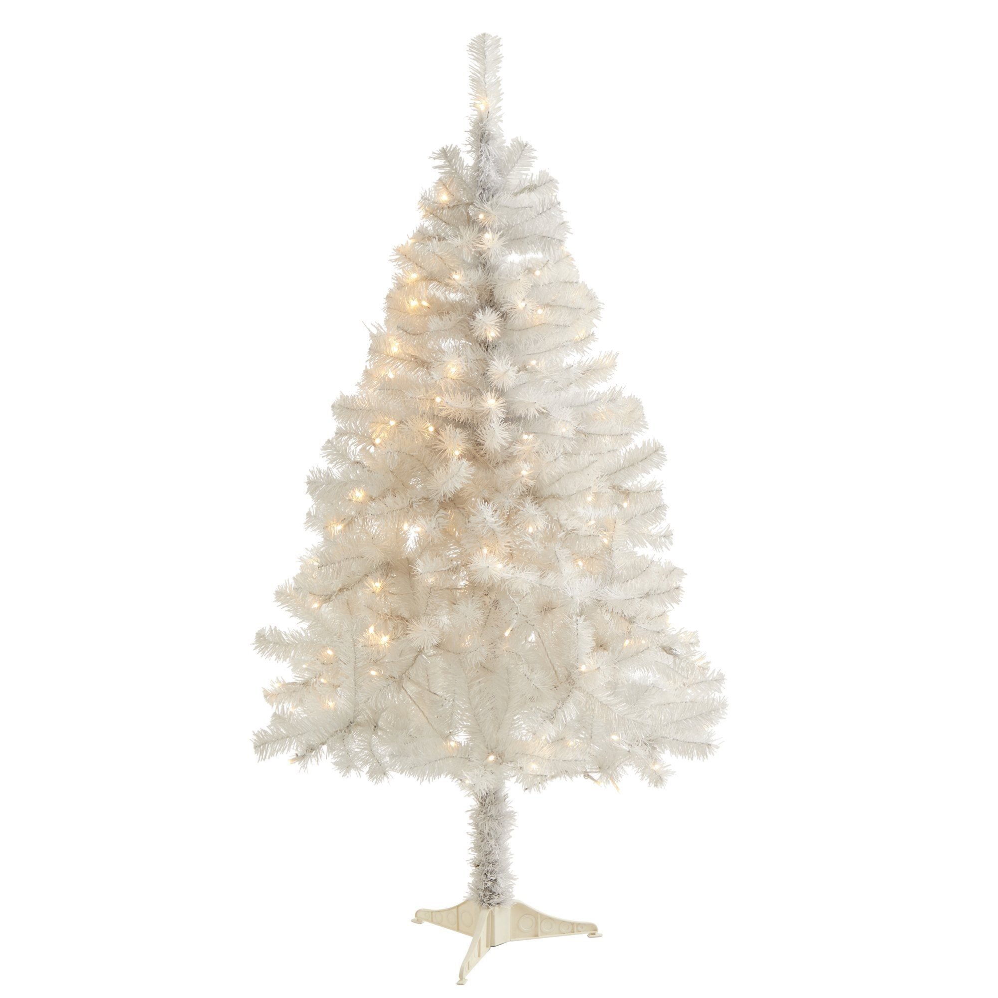 4' White Artificial Christmas Tree with 100 Clear LED Lights | Nearly ...