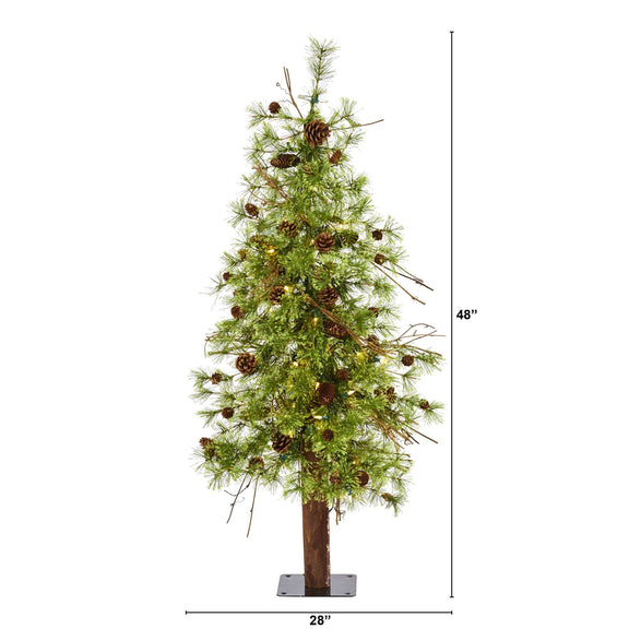 4' Wyoming Alpine Artificial Christmas Tree with 50 Clear ...