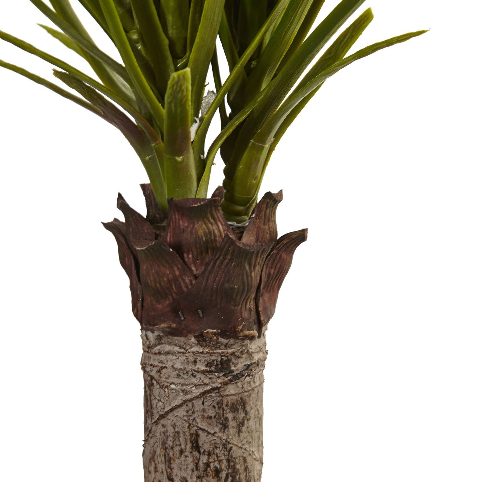 4’ Yucca Tree in White Tower Planter | Nearly Natural