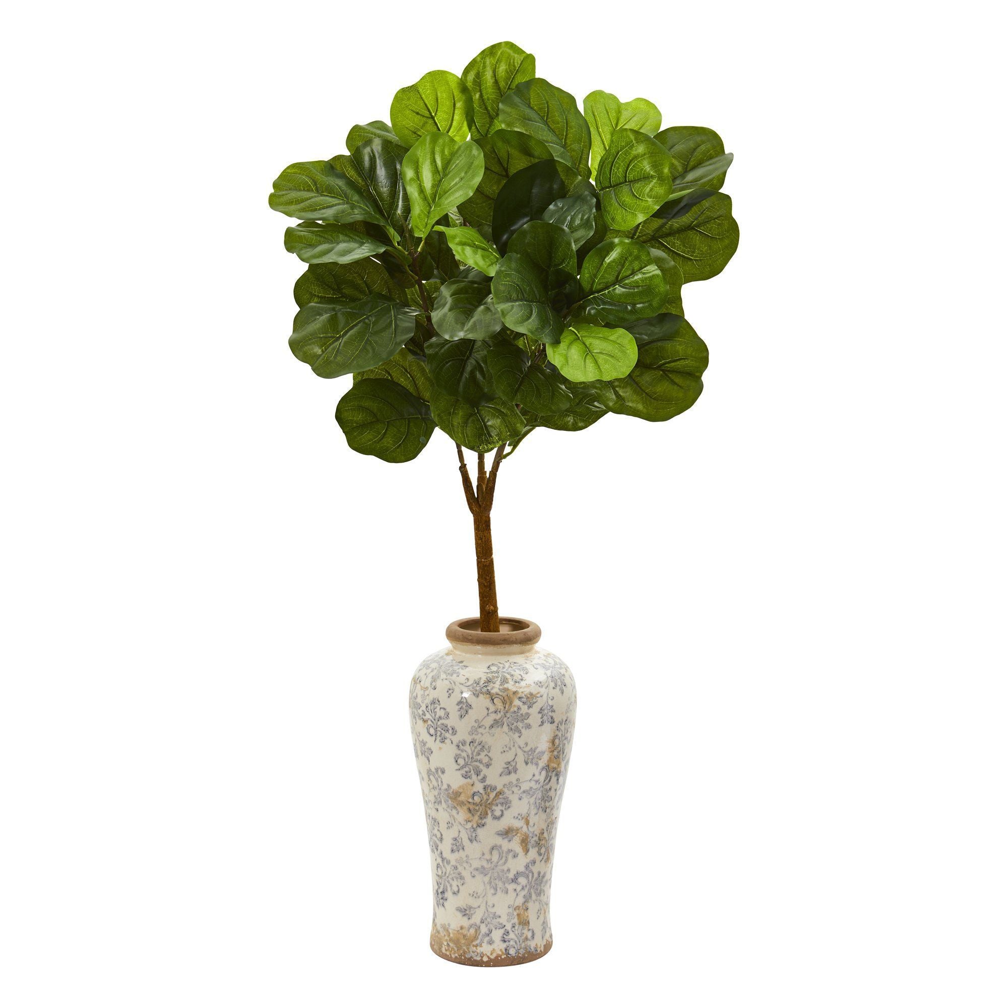 40” Fiddle Leaf Artificial Tree in Designer Vase (Real Touch) | Nearly ...