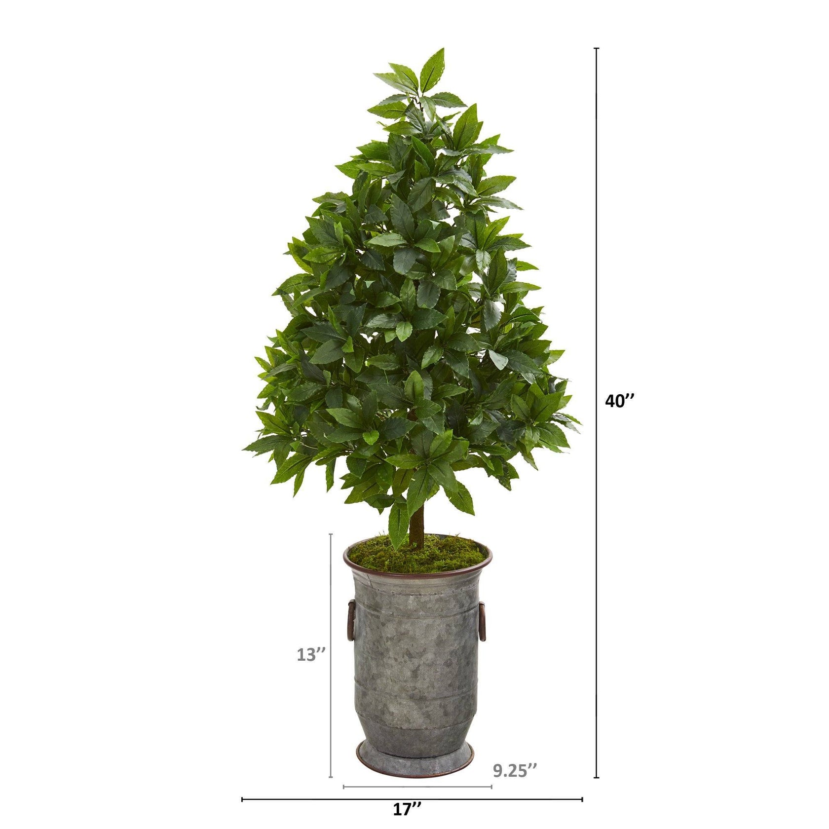 40” Sweet Bay Round Topiary Artificial Tree Thick Shape in Vintage ...