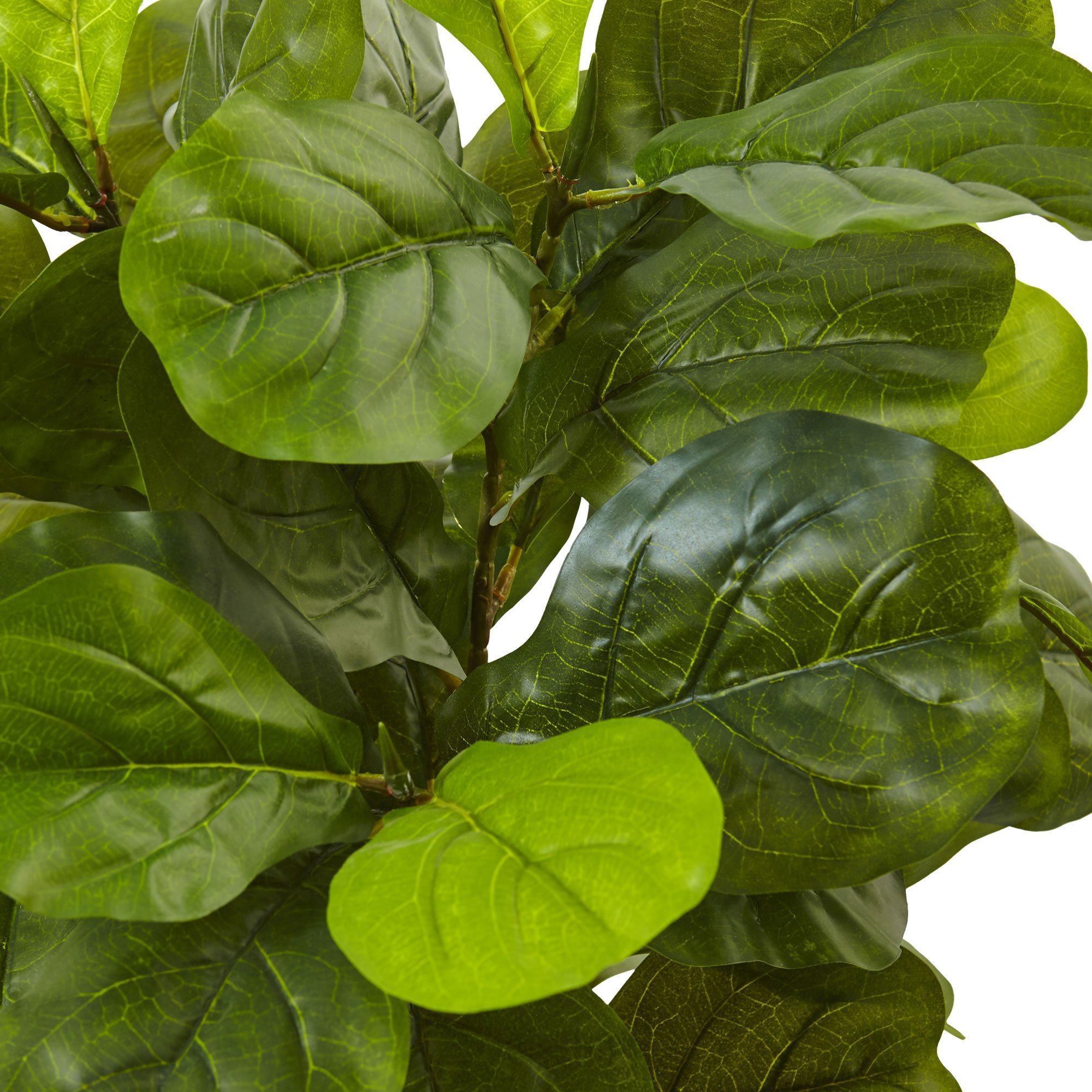 4.5’ Fiddle Leaf Fig in White Planter (Real Touch) | Nearly Natural