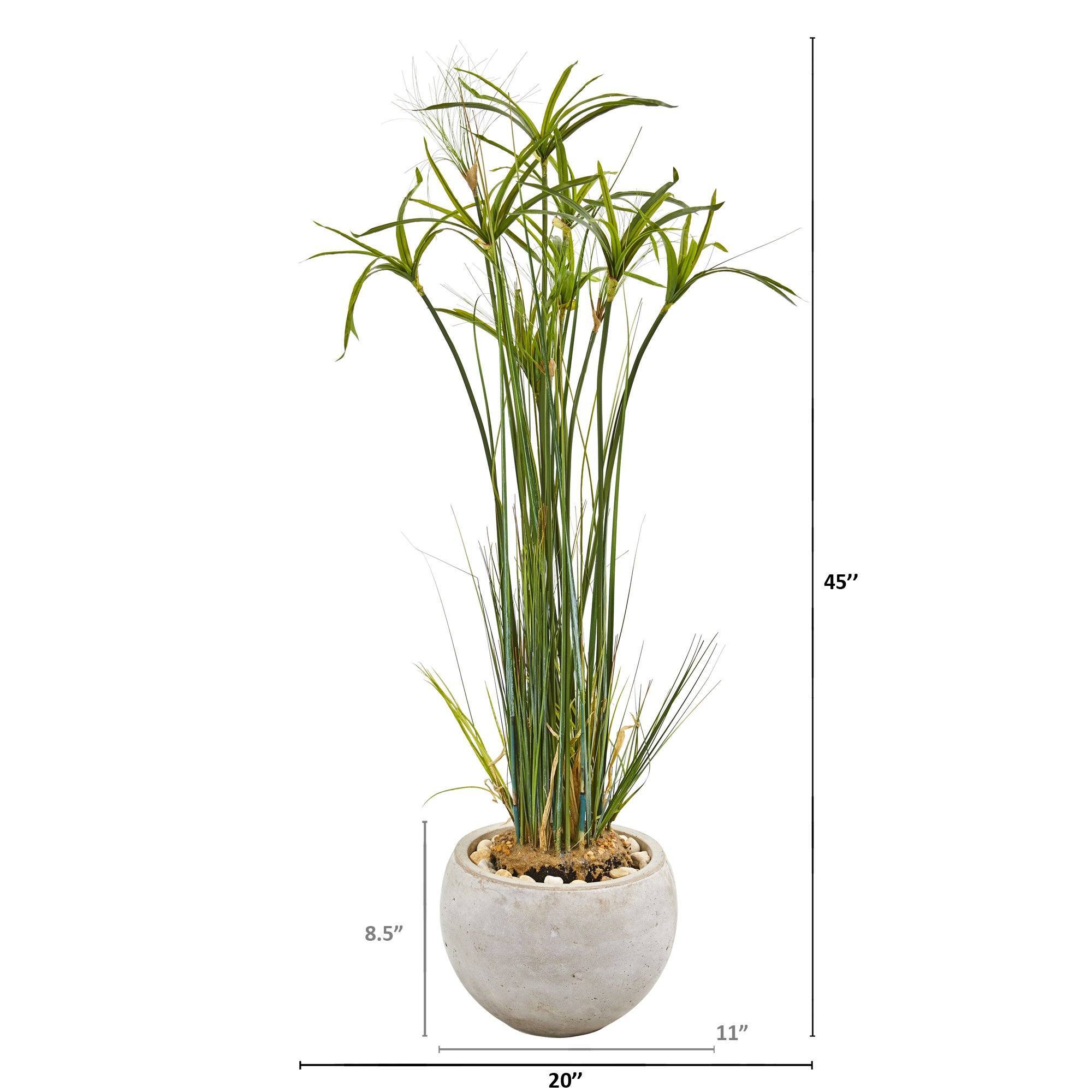 45” Papyrus Artificial Plant in Sand Colored Planter | Nearly Natural