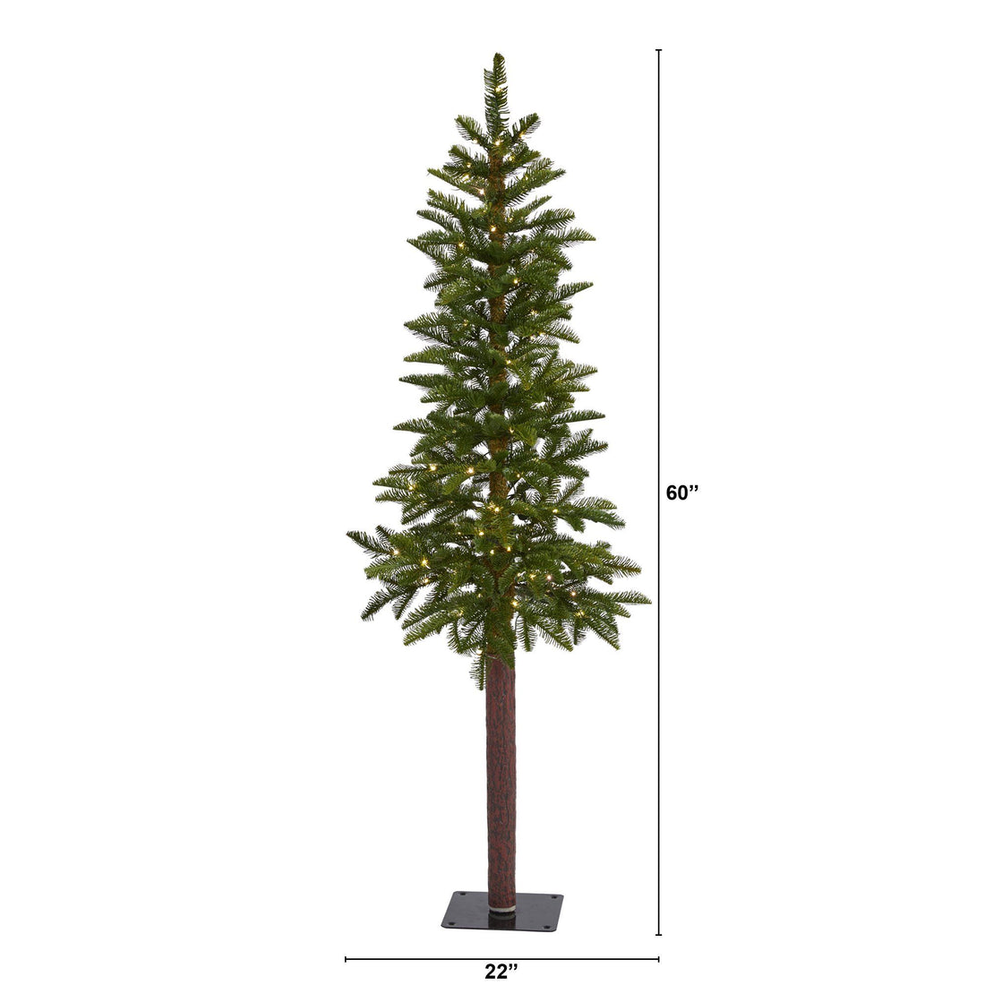 5’ Alaskan Alpine Artificial Christmas Tree with 100 Clear Microdot ...