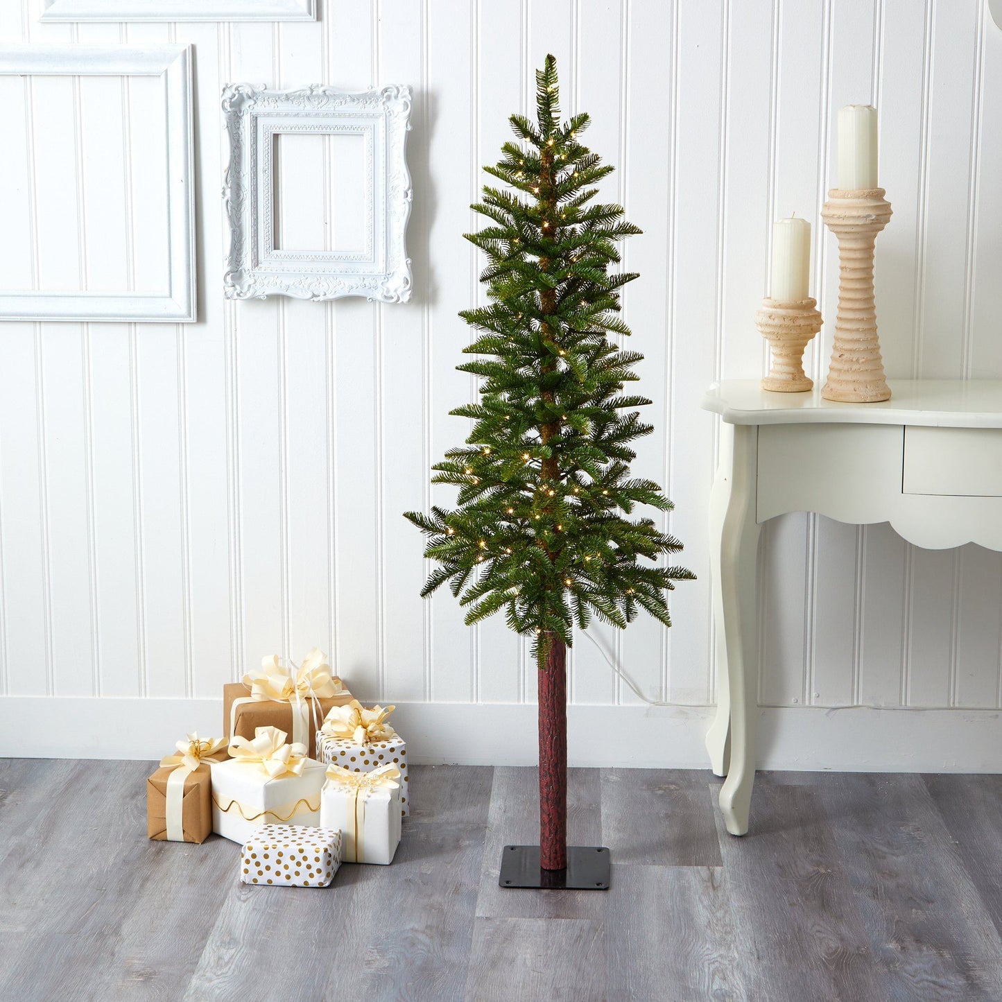5’ Alaskan Alpine Artificial Christmas Tree with 100 Clear Microdot ...