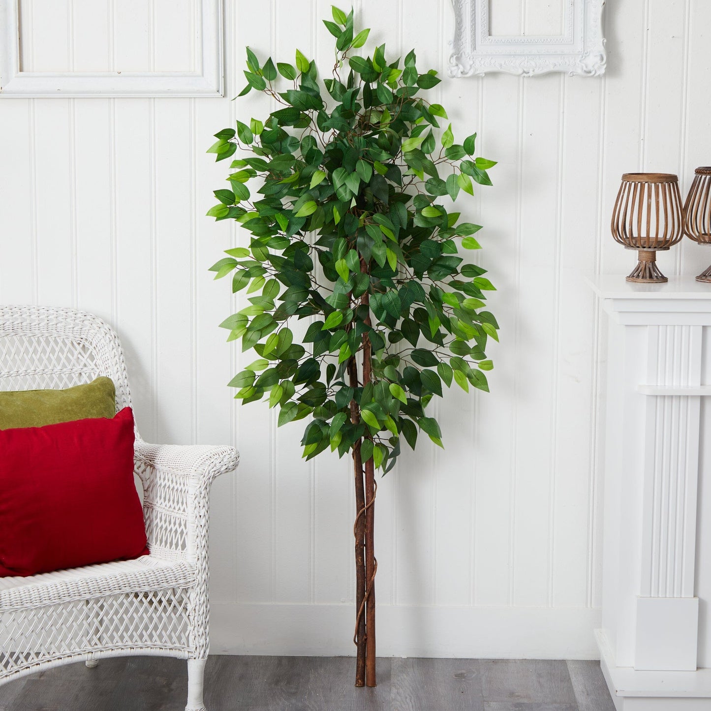 5’ Artificial Double Trunk Ficus Tree without Pot | Nearly Natural