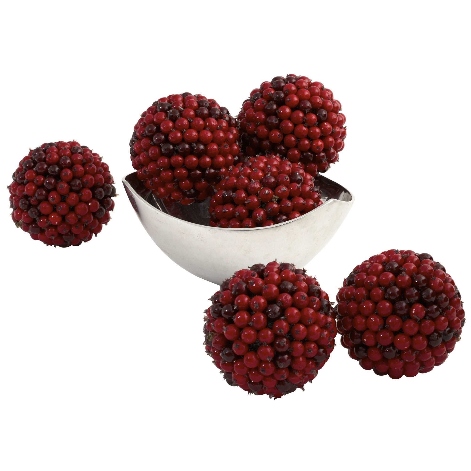 5” Red Berry Ball (Set of 6) | Nearly Natural