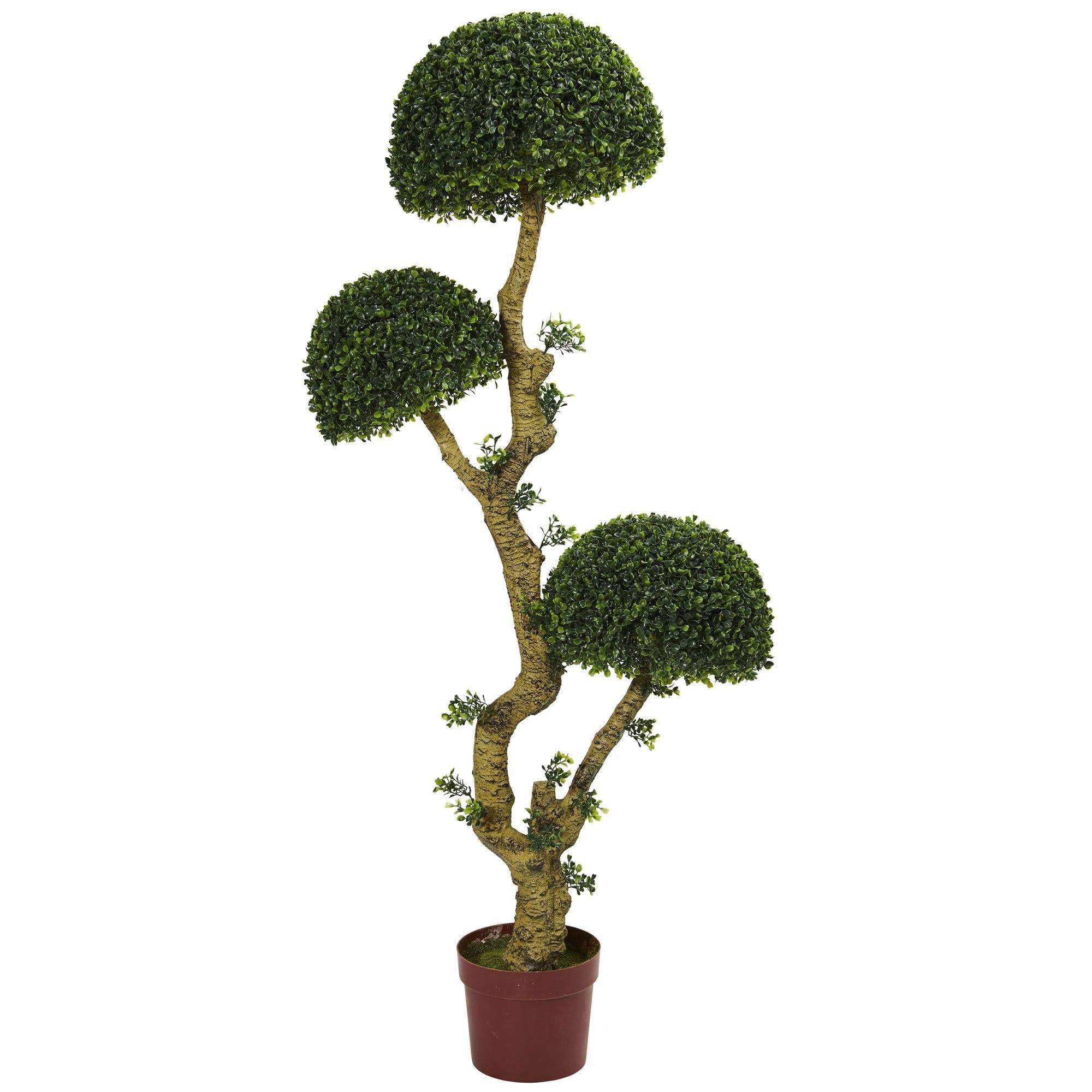 5’ Triple Boxwood Artificial Tree UV Resistant (Indoor/Outdoor ...