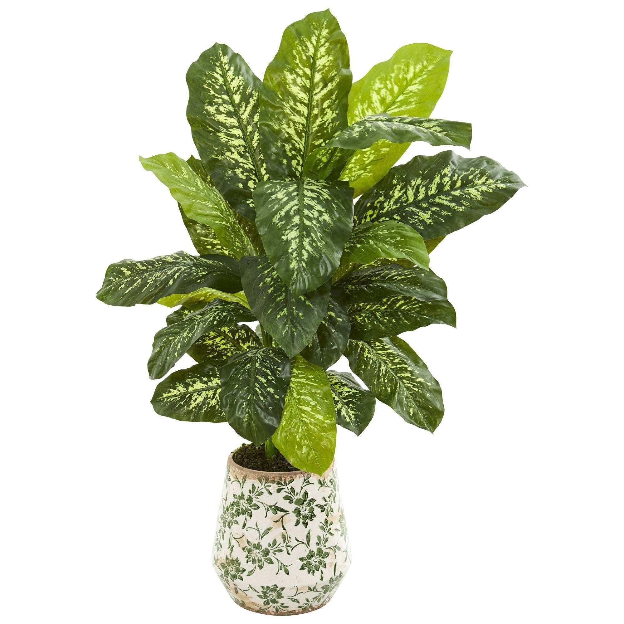 50” Dieffenbachia Artificial Plant in Decorative Planter (Real Touch ...