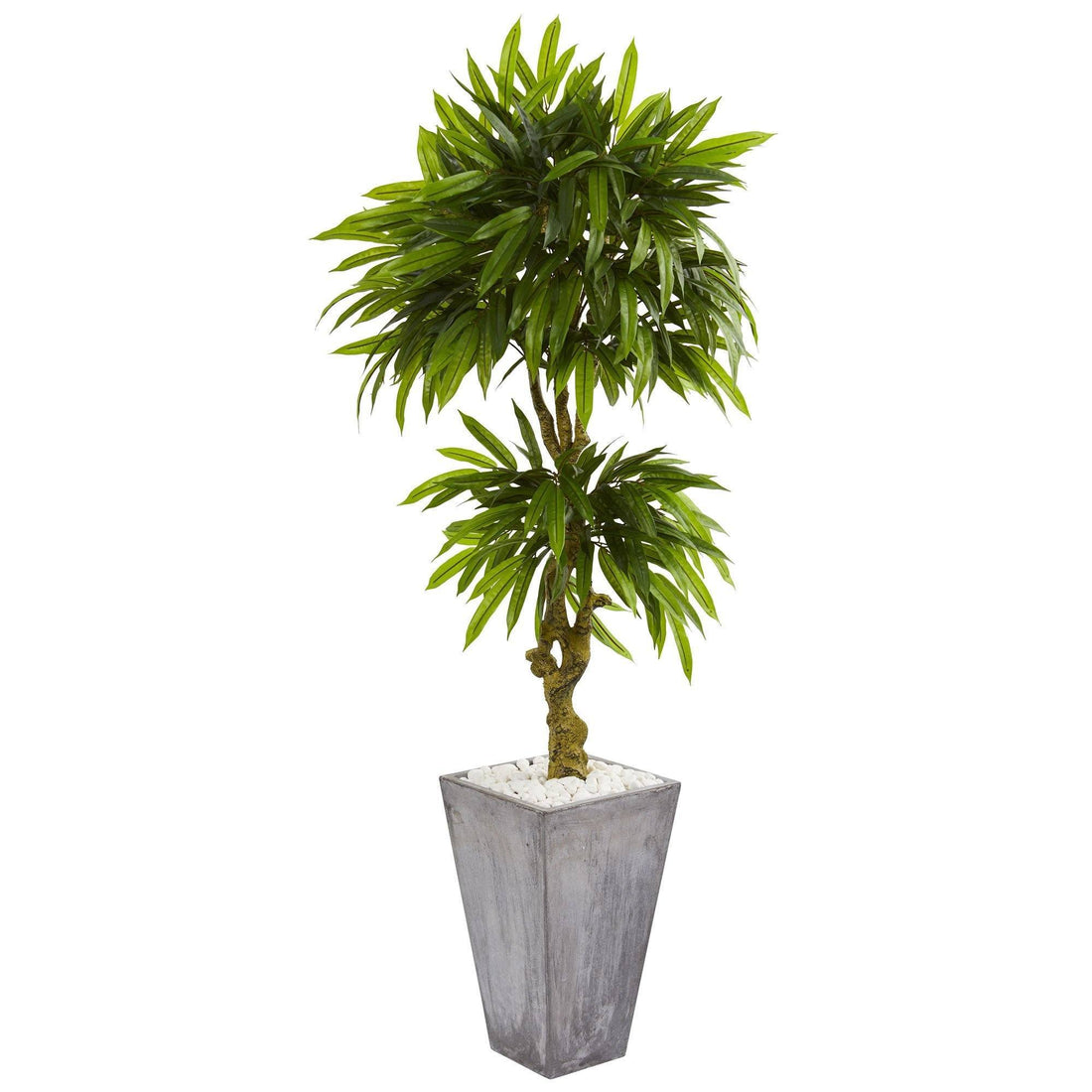 5.5’ Mango Artificial Tree in Concrete Planter UV Resistant (Indoor ...