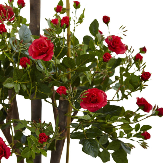 5.5’ Rose Topiary Tree with Farmhouse Planter | Nearly Natural