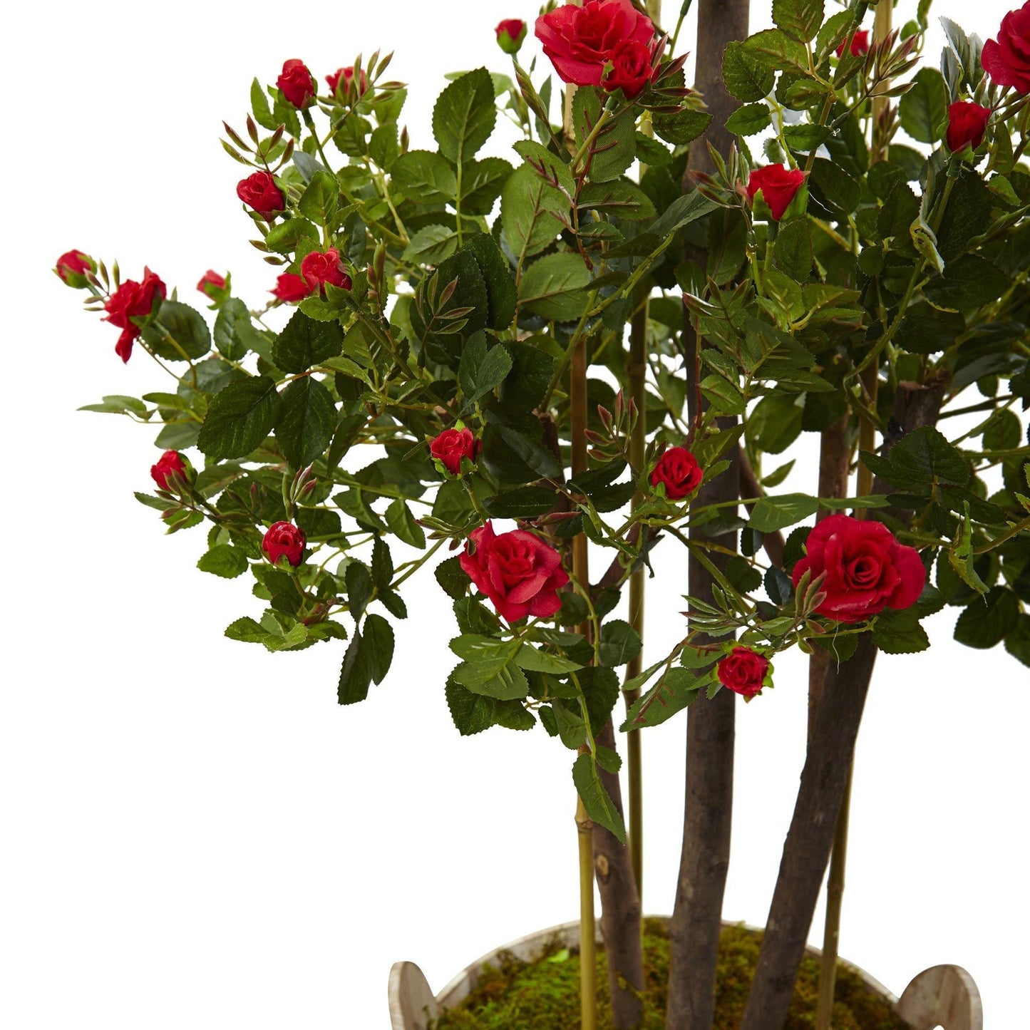 5.5’ Rose Topiary Tree with Farmhouse Planter | Nearly Natural