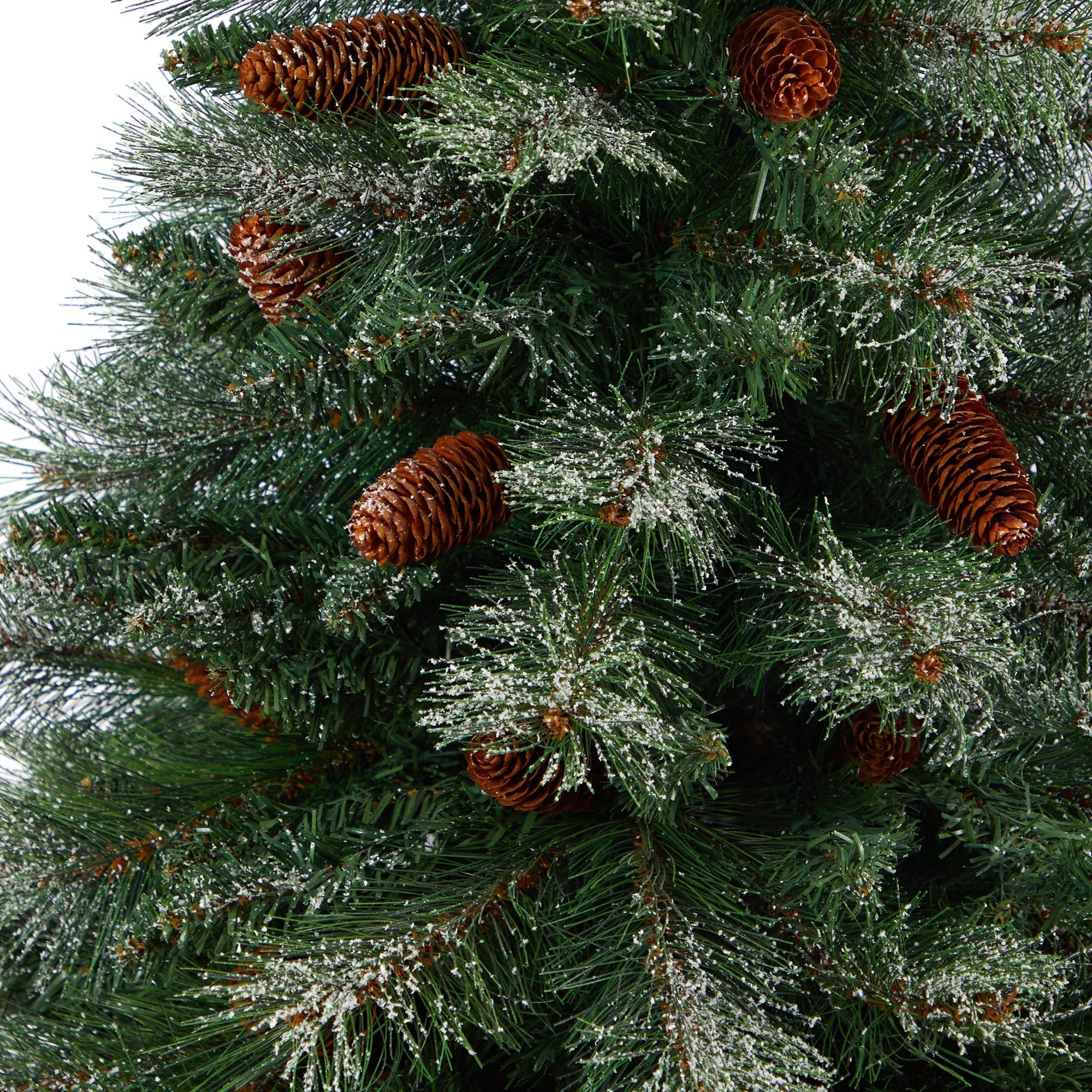 55” Snowed French Alps Mountain Pine Artificial Christmas Tree with 237 ...