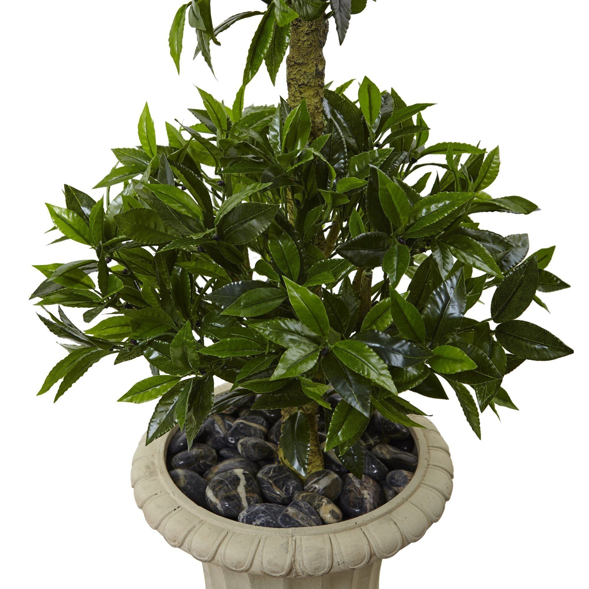 5.5’ Triple Bay Leaf Topiary Artificial Tree in Urn UV Resistant ...