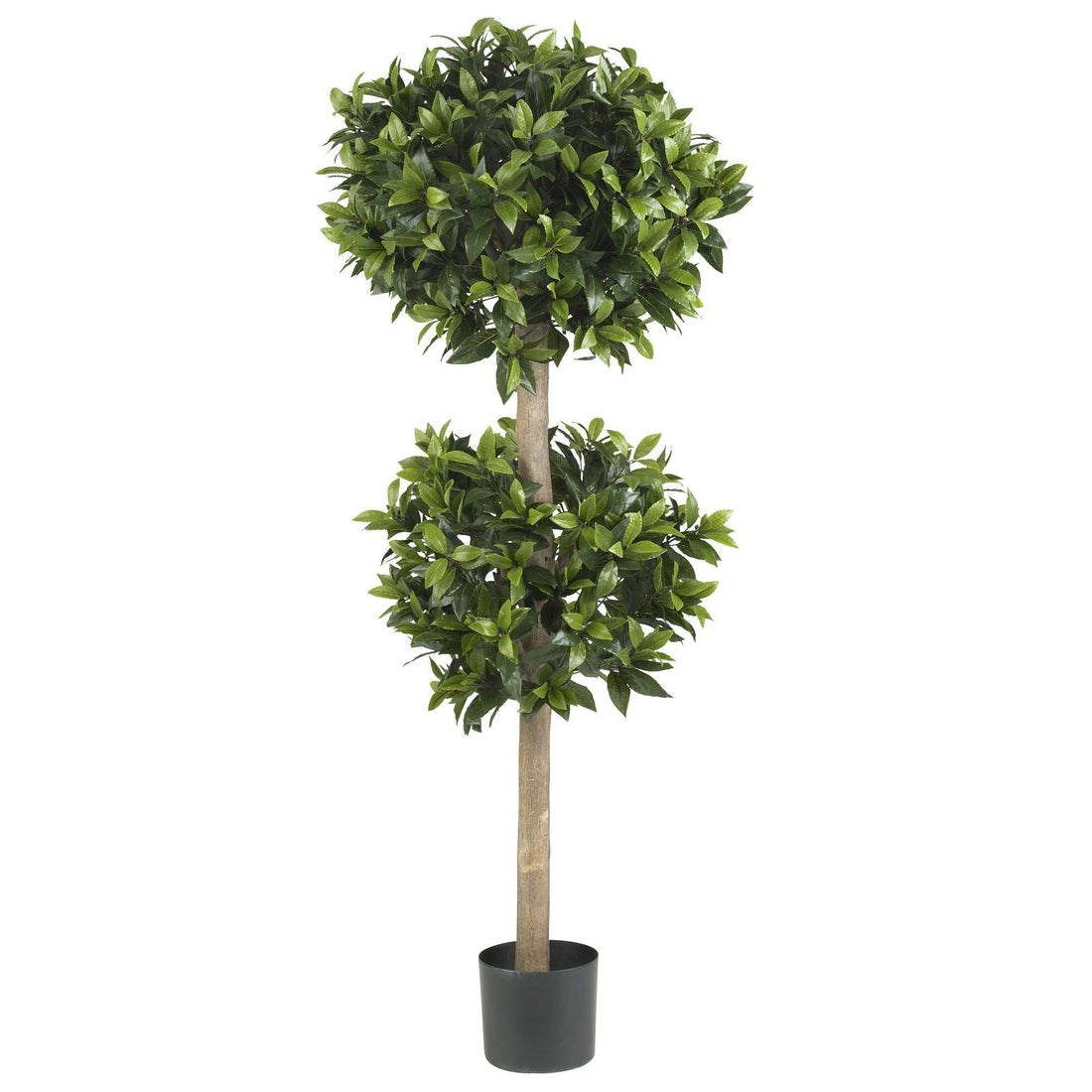 57" Sweet Bay Double Ball Topiary Silk Tree | Nearly Natural"