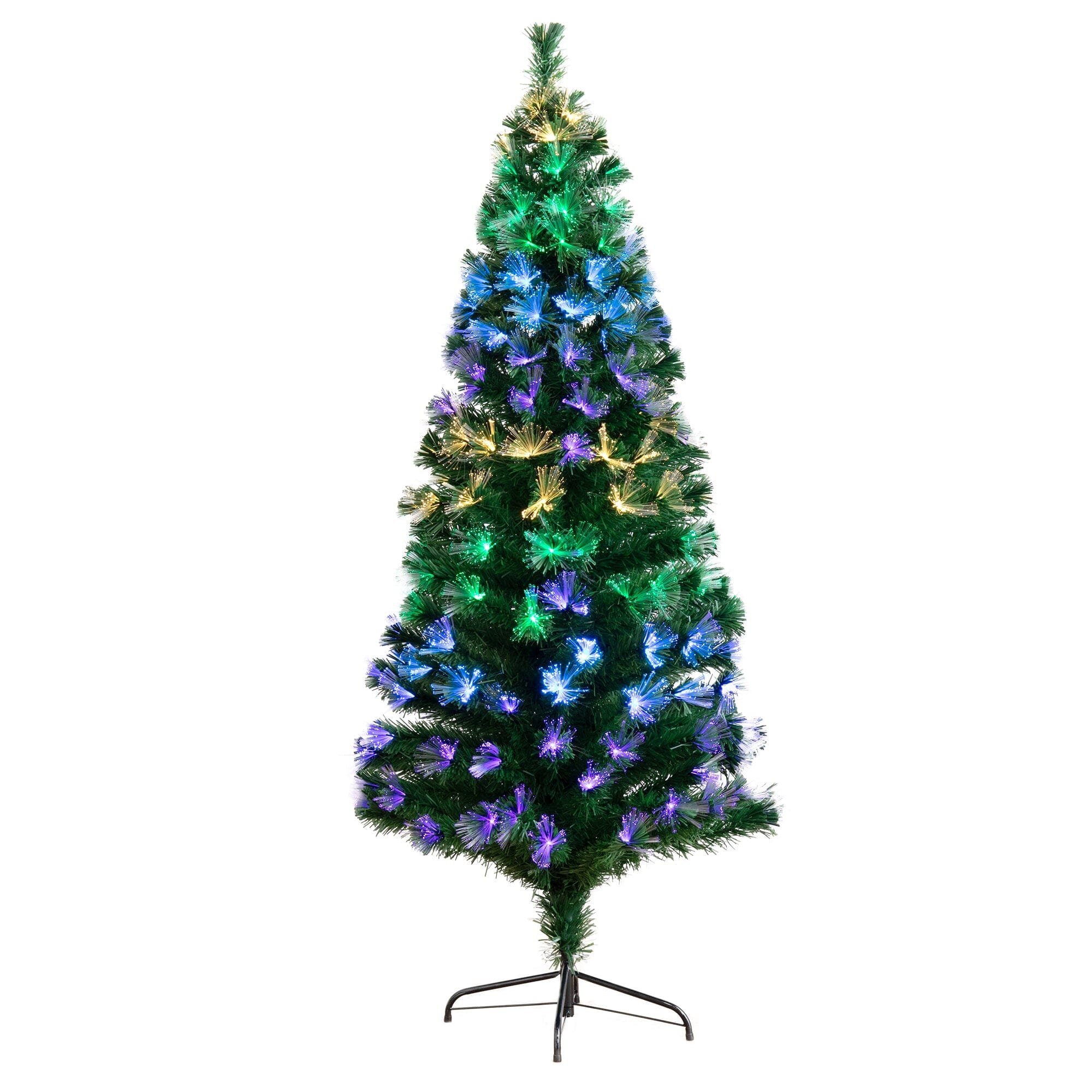 6' Pre-Lit Fiber Optic Artificial Christmas Tree with 220 Colorful LED ...