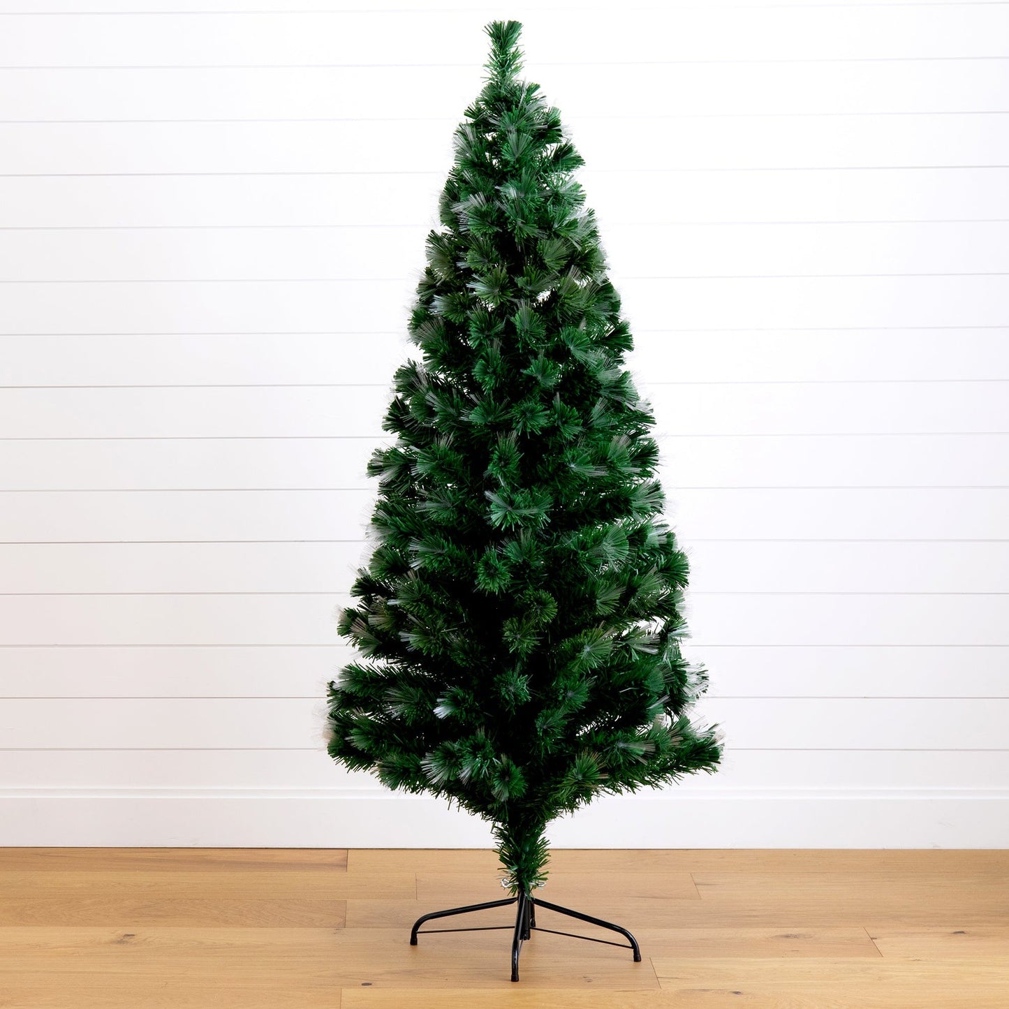 6' Pre-Lit Fiber Optic Artificial Christmas Tree with 220 Colorful LED ...