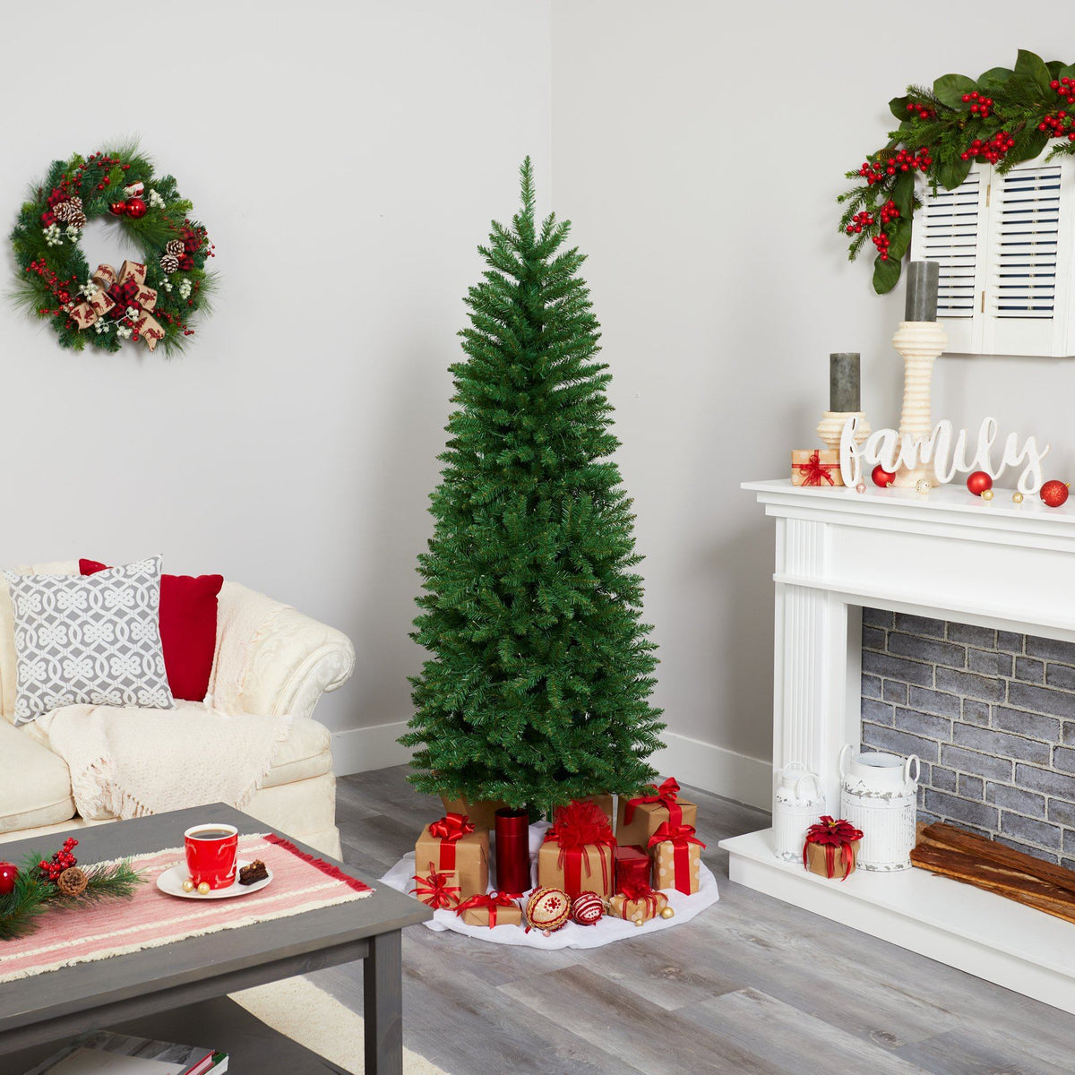 Slim Artificial Christmas Trees – Nearly Natural