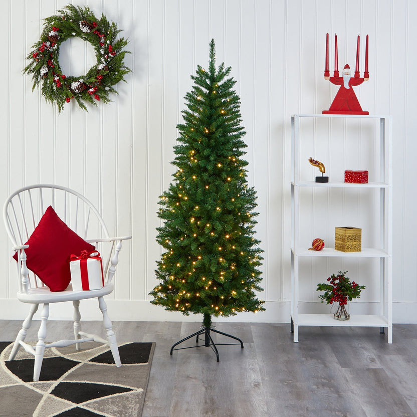 Slim Artificial Christmas Trees – Nearly Natural