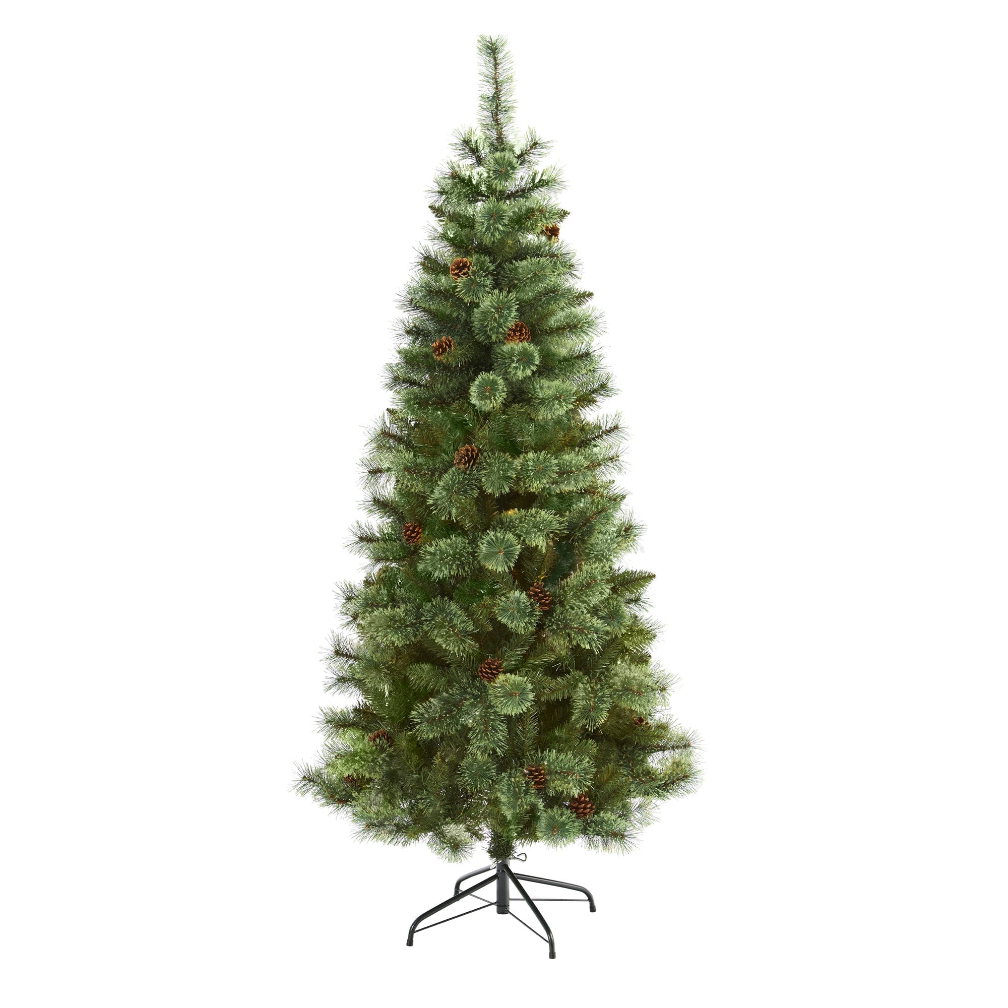 6’ White Mountain Pine Artificial Christmas Tree with 477 Bendable ...