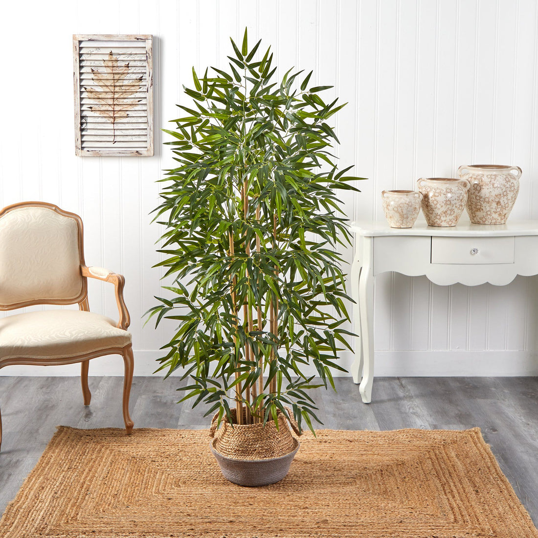 64” Bamboo Artificial Tree Natural Bamboo Trunks in Boho Chic Handmade ...
