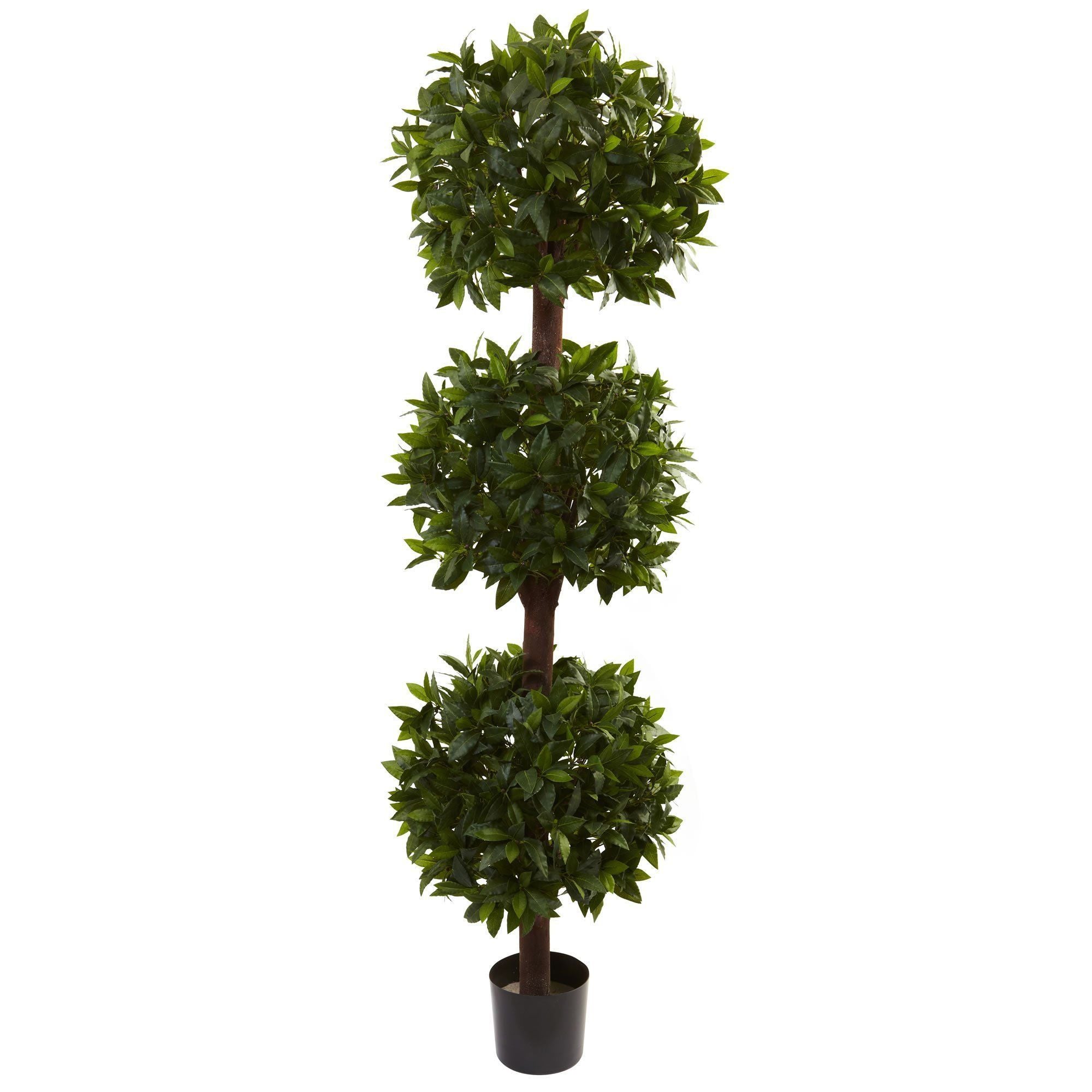 6.5’ Sweet Bay Triple Ball Topiary | Nearly Natural