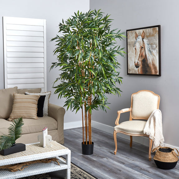 7' Biggy Style Bamboo Silk Tree | Nearly Natural