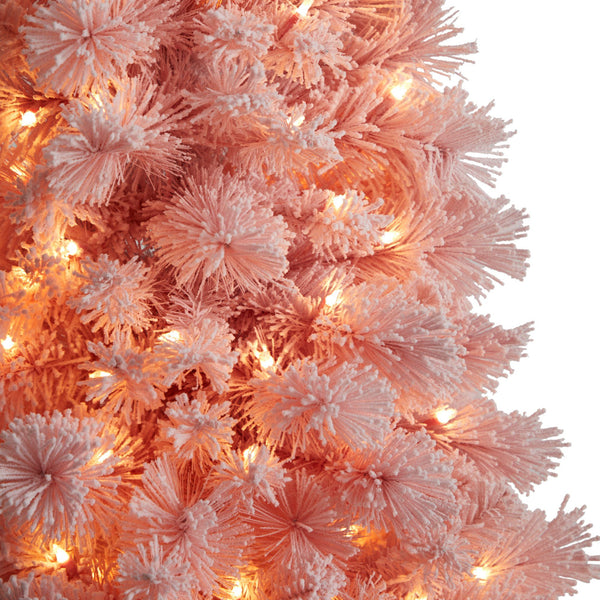 7' Holiday Pink Cashmere Christmas Tree with 300 LED lights and 599 ...