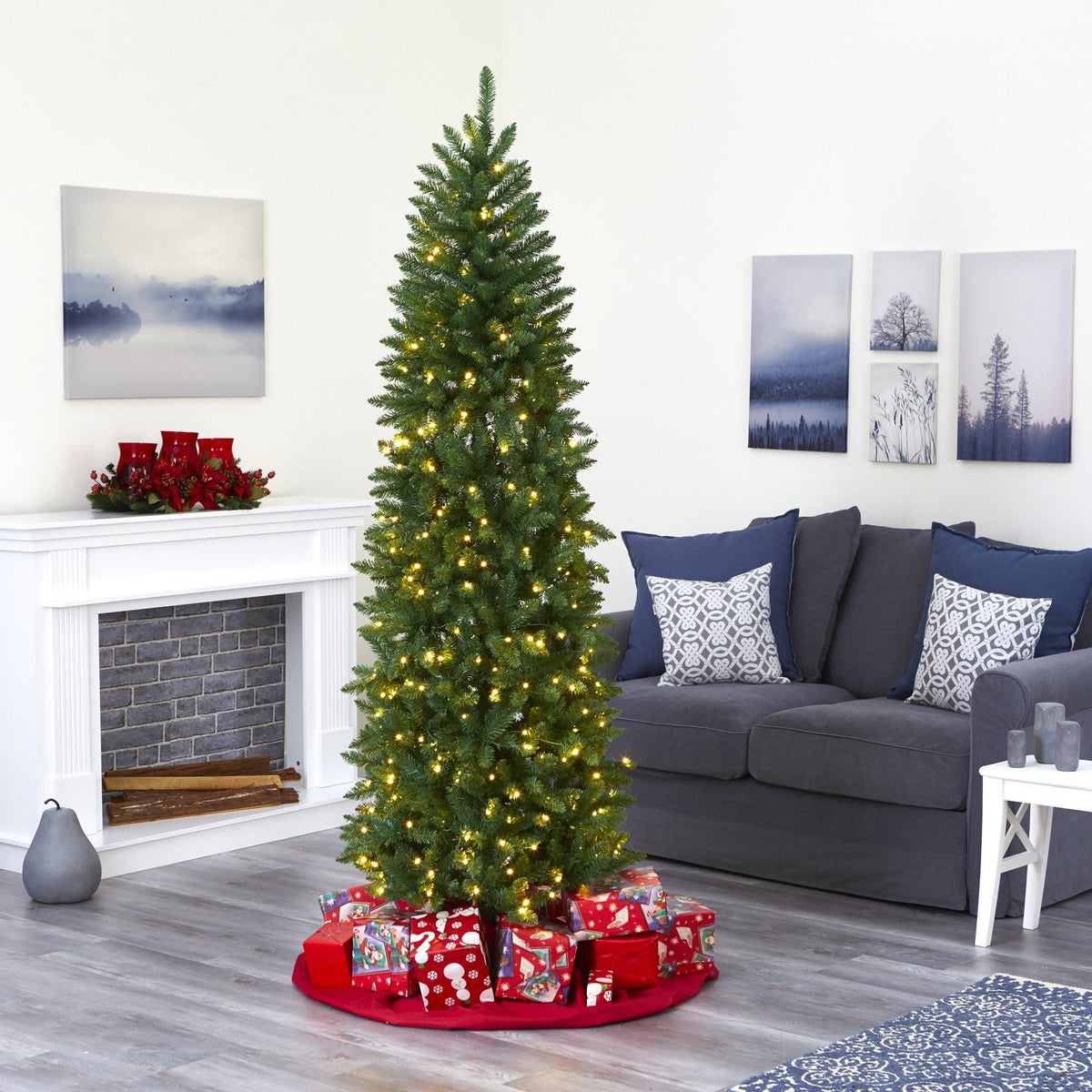 Slim Artificial Christmas Trees – Nearly Natural