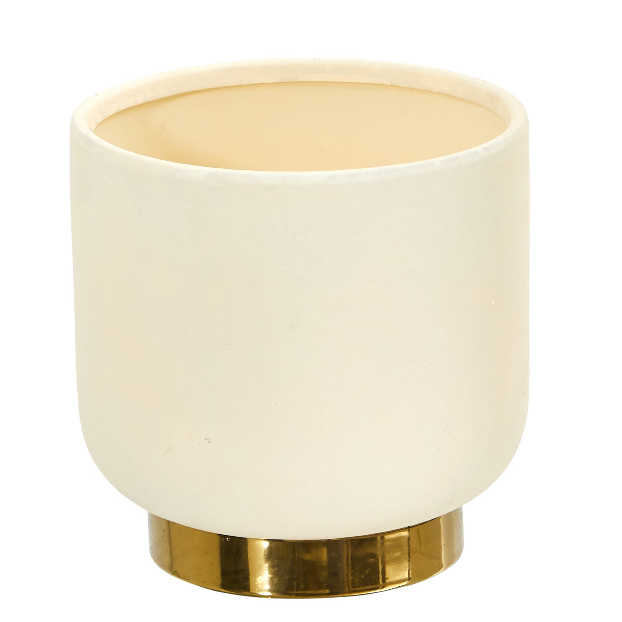 8” Elegance Ceramic Planter with Gold Accents | Nearly Natural