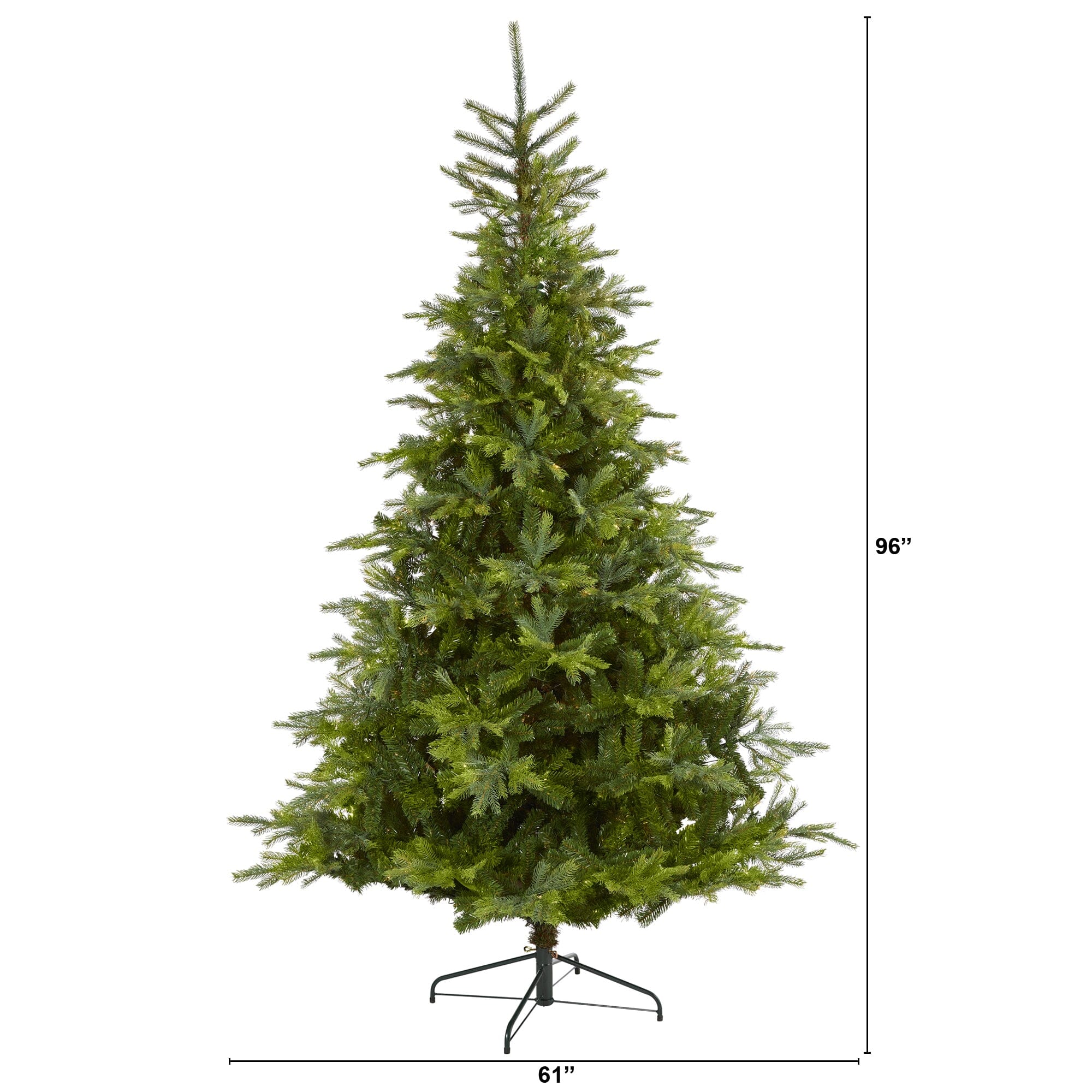 8’ North Carolina Spruce Artificial Christmas Tree with 1303 Bendable ...