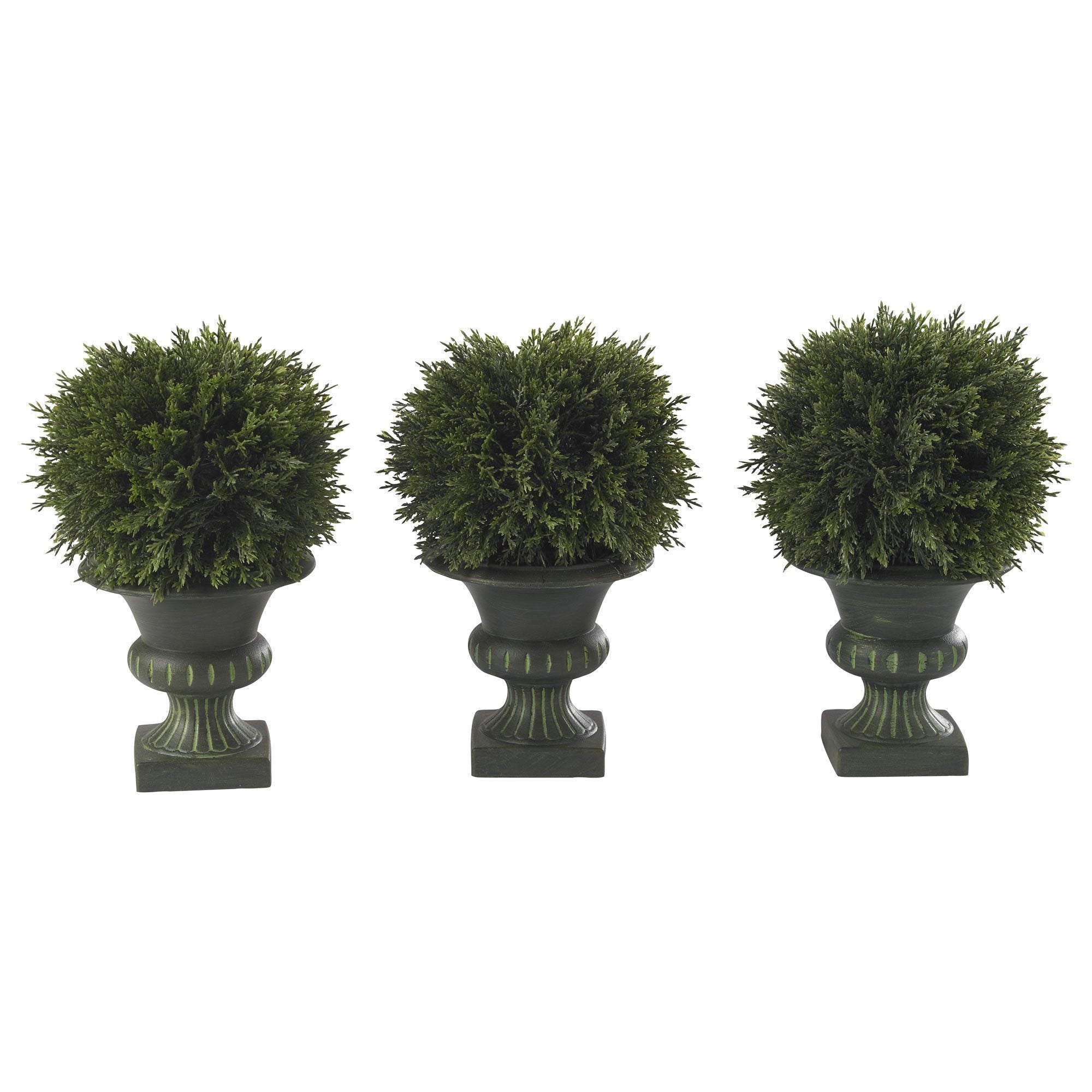 9" Cedar Ball Topiary (Set of 3) | Nearly Natural"