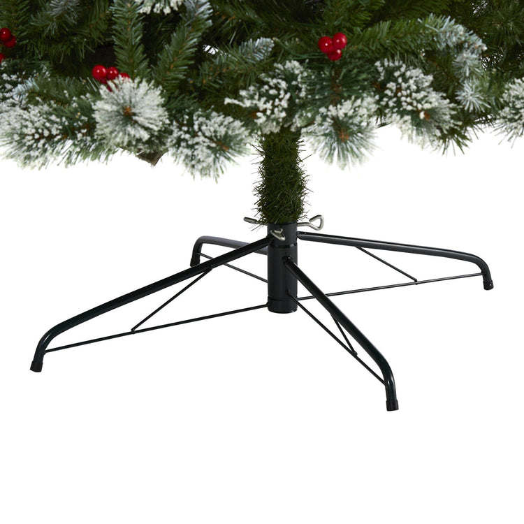 9’ Frosted Swiss Pine Artificial Christmas Tree with 700 Clear LED ...