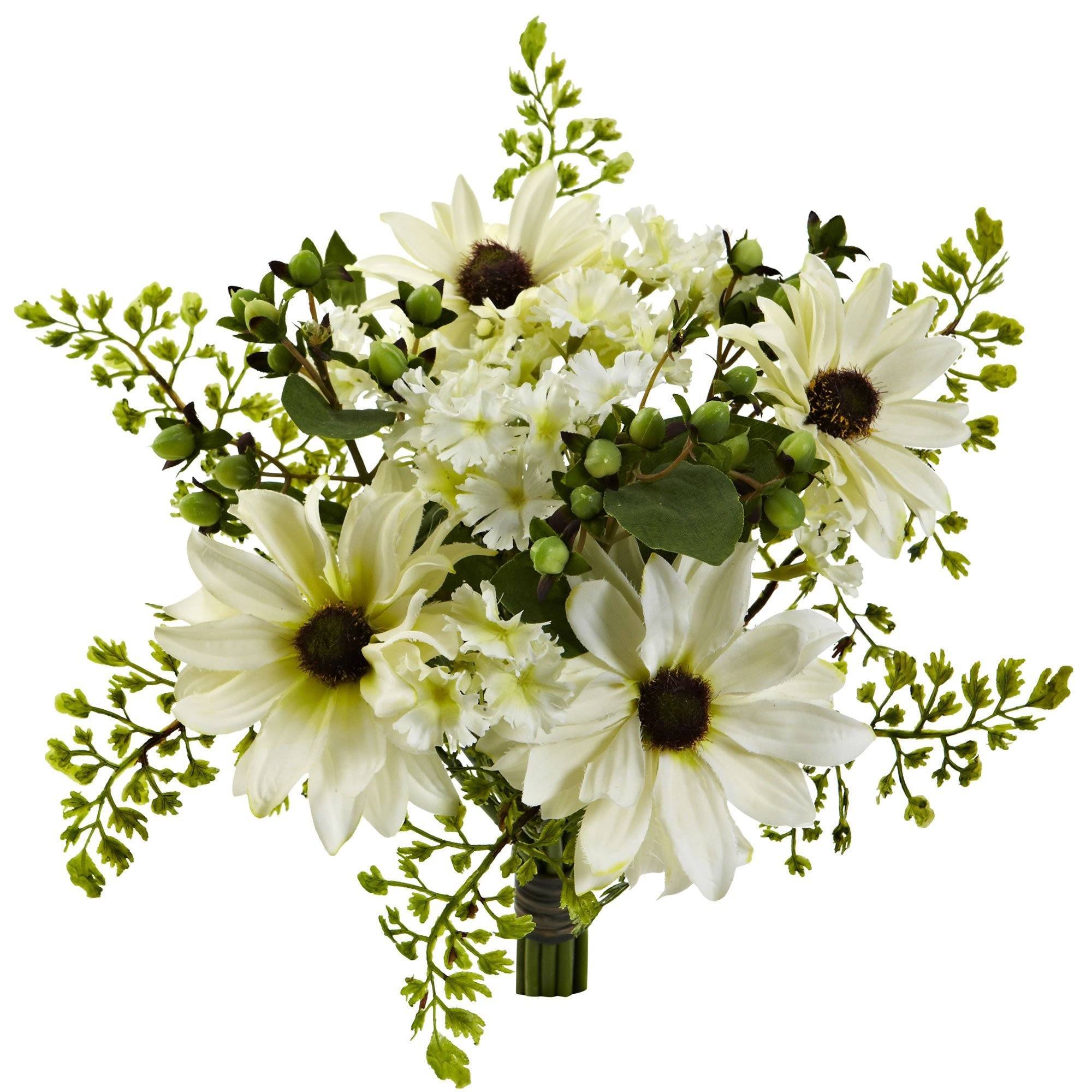 9” Mixed Cream Daisy Artificial Flower Bundle (Set of 3) | Nearly Natural