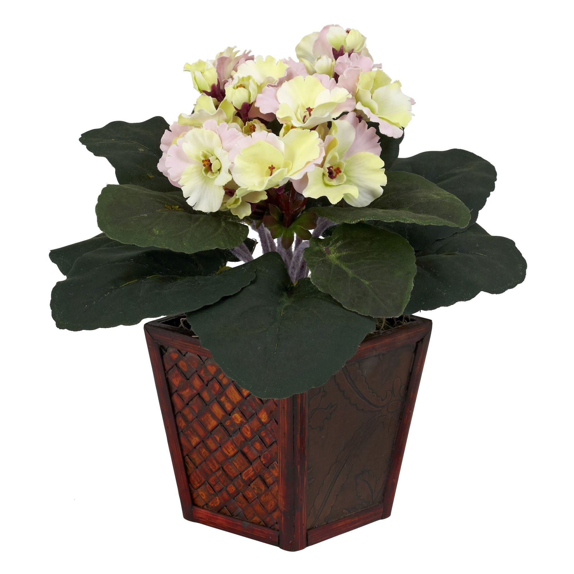 African Violet w/Vase Silk Plant (Set of 2) | Nearly Natural